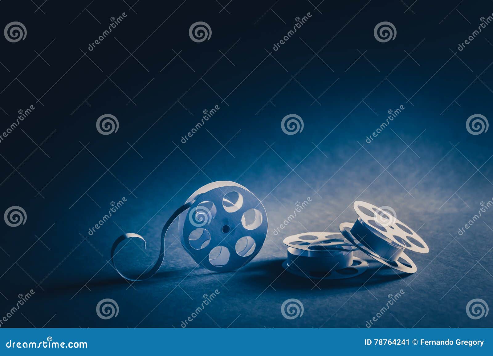 Two Movie Reels For 35 Mm Film Projector With Clapper Board And Stock ...