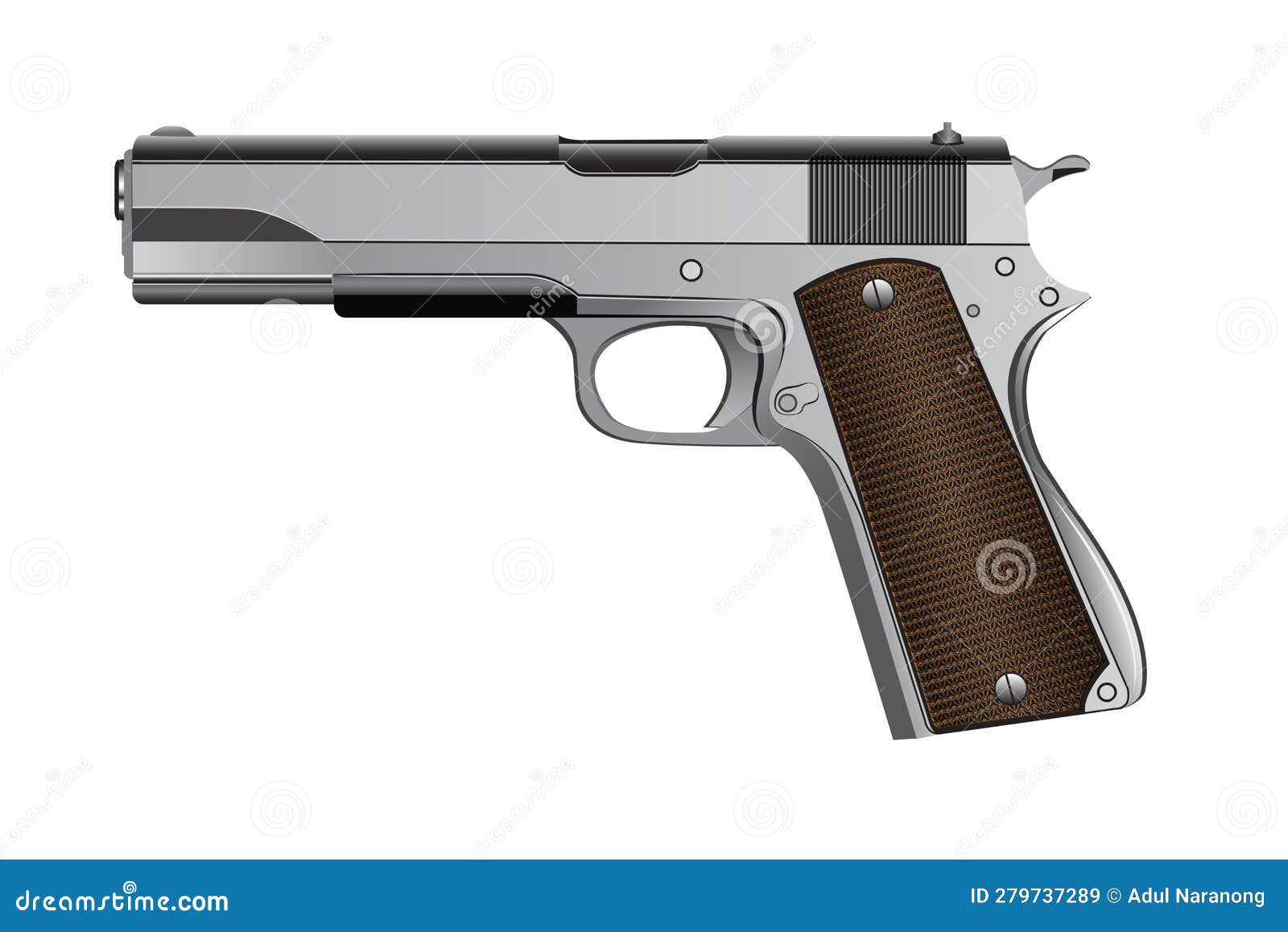 9mm Pistol stock vector. Illustration of fire, metal - 279737289