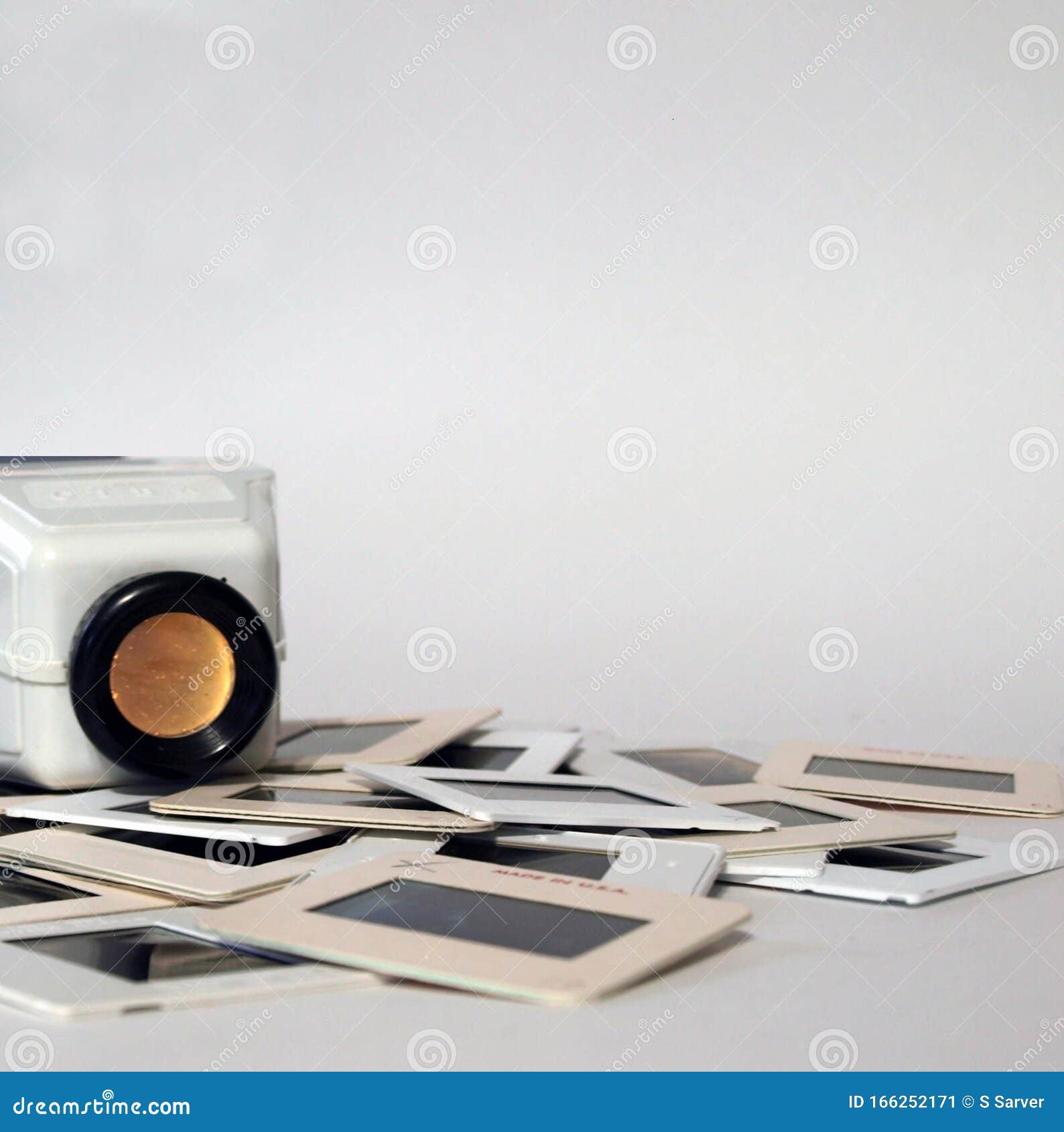35mm Slides and a Hand Held Slide Viewer on White Background Stock ...