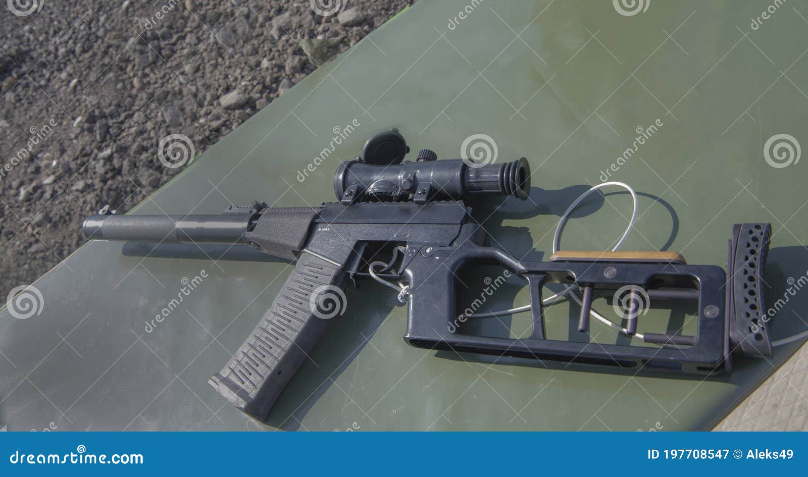 9 Mm VSS-M Rifle with Scope Stock Image - Image of strategy, violence ...