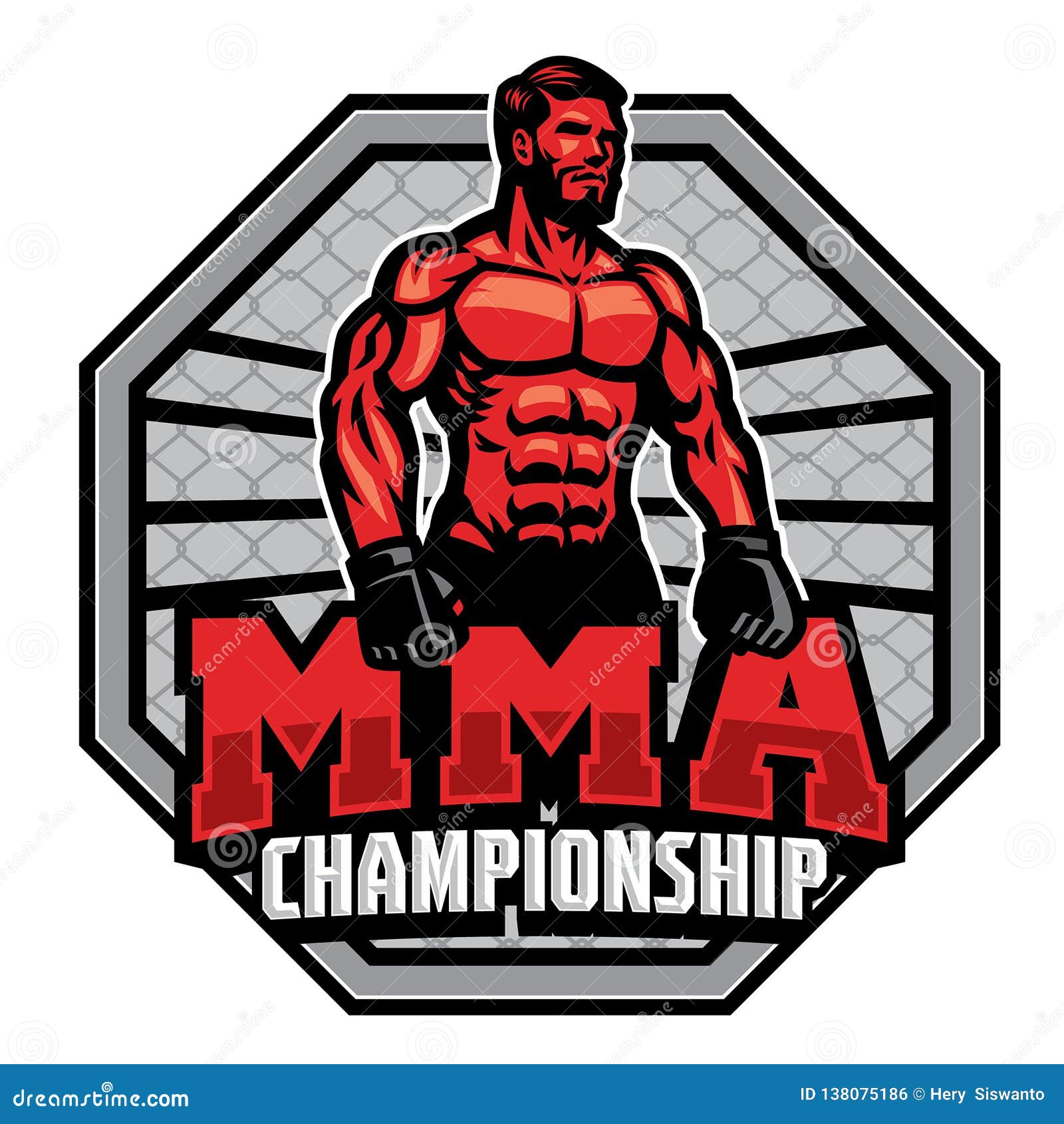 Mma Championship Badge Design Stock Vector - Illustration of boxing ...