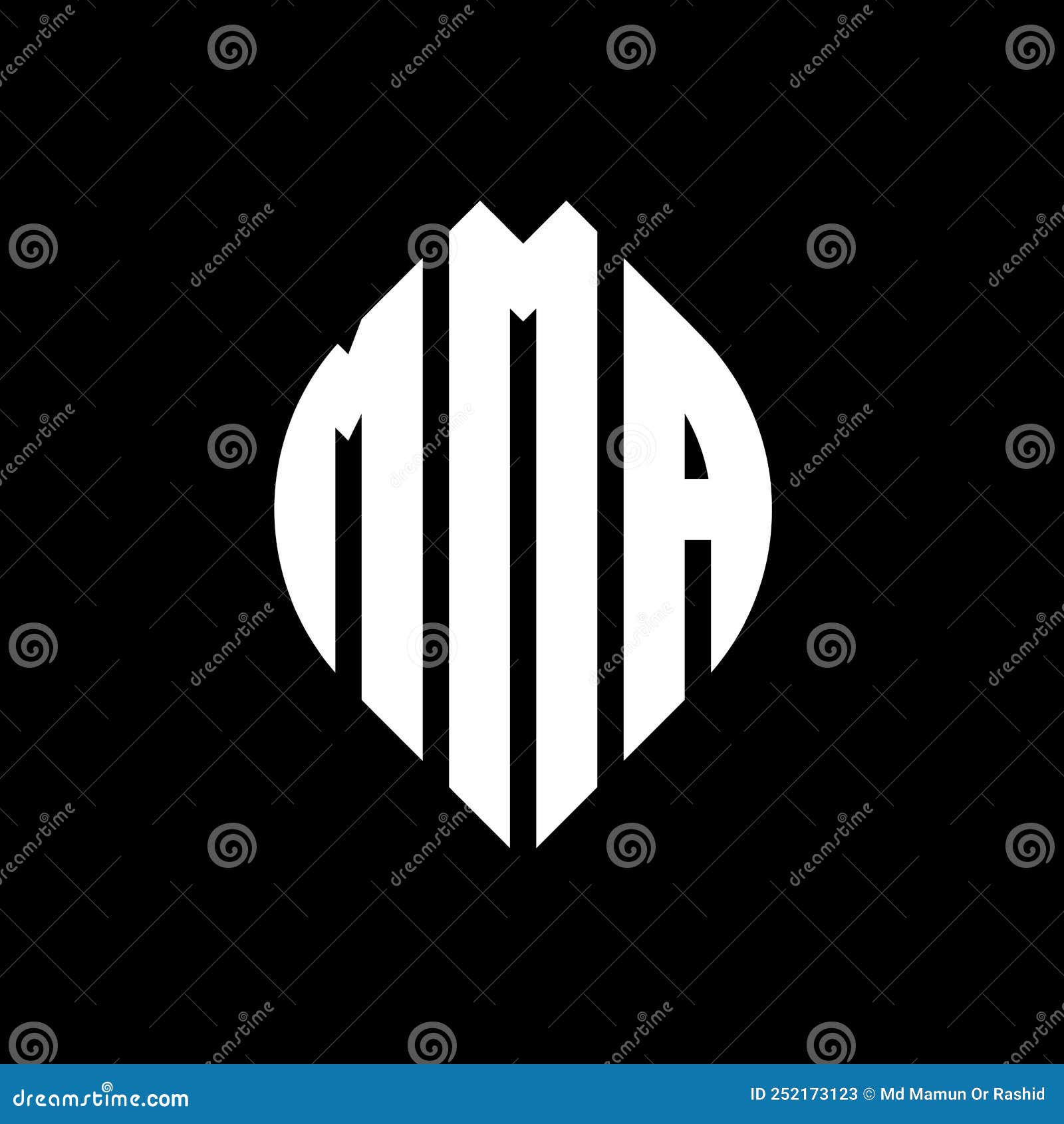 MMA Circle Letter Logo Design with Circle and Ellipse Shape. MMA ...