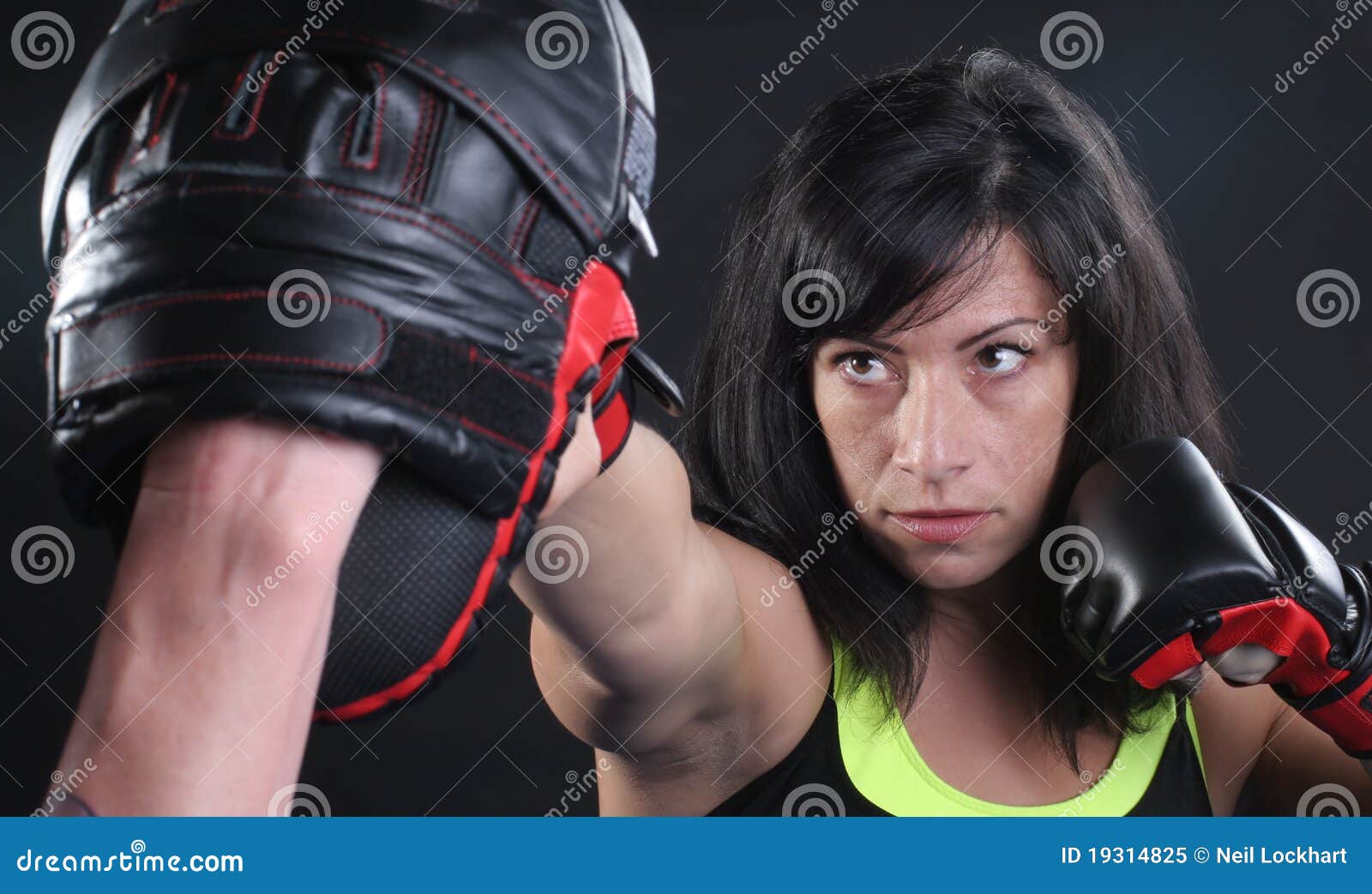 MMA Face Punch stock image. Image of focus, female, exercise - 19314825
