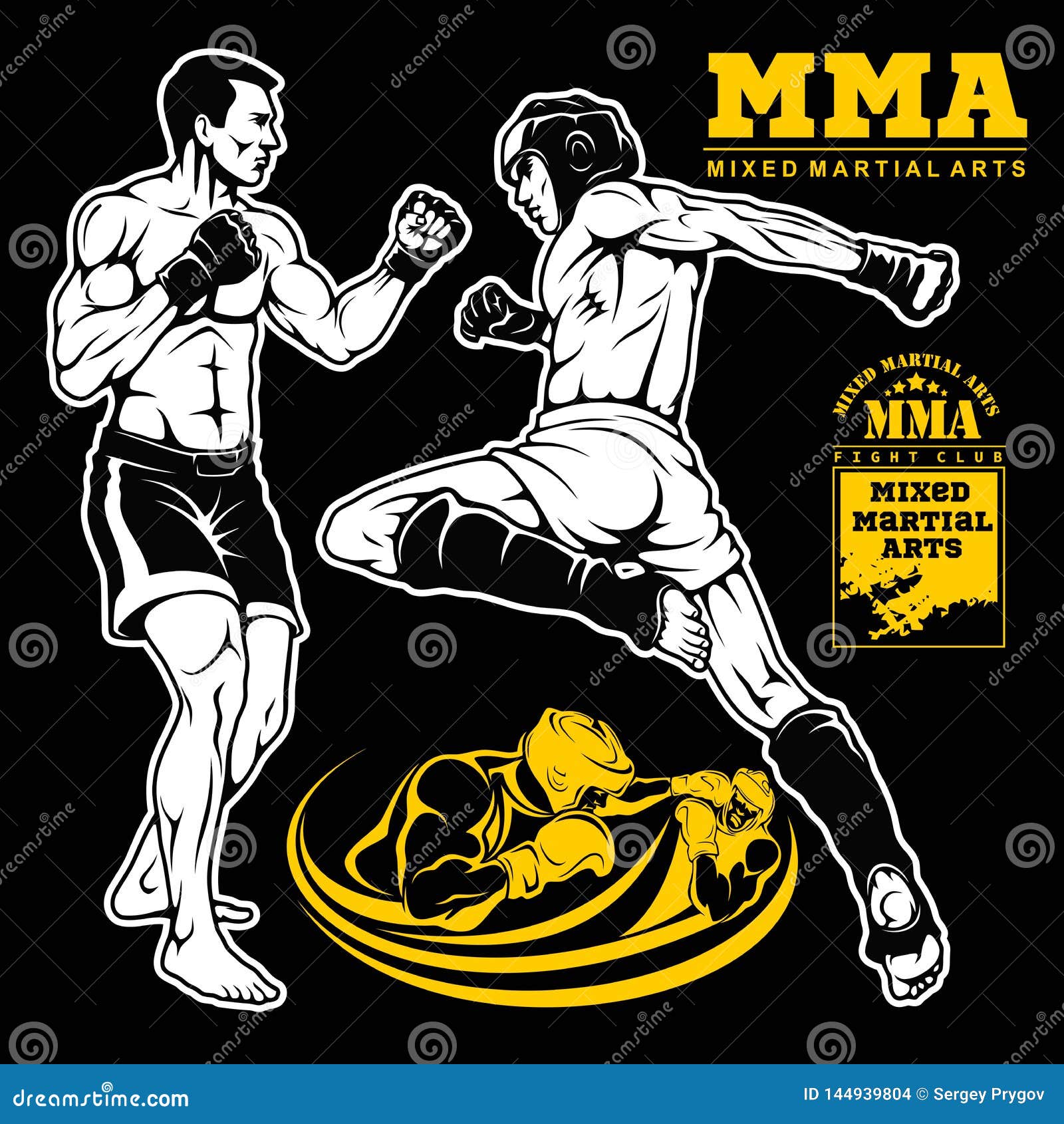 MMA fighter design stock vector. Illustration of fitness - 144939804