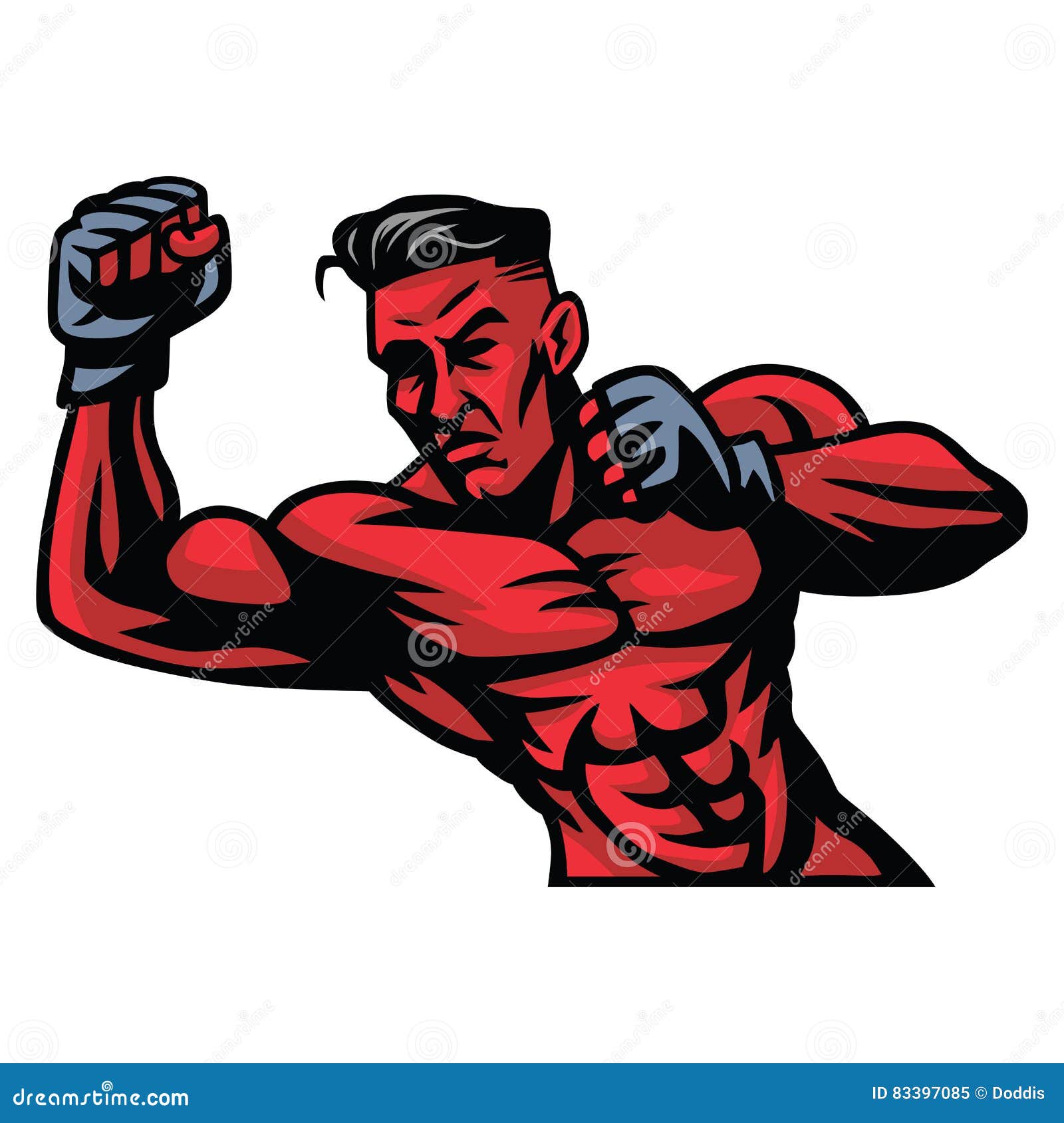 MMA Fighter Mascot Vector stock vector. Illustration of glove - 83397085