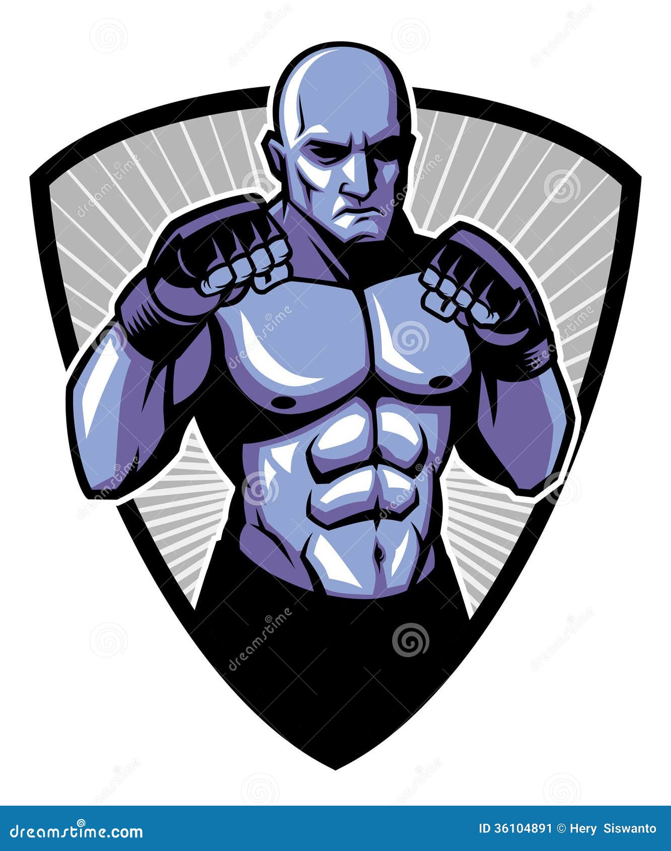 MMA Fighter Pose Cartoon Vector | CartoonDealer.com #36104891