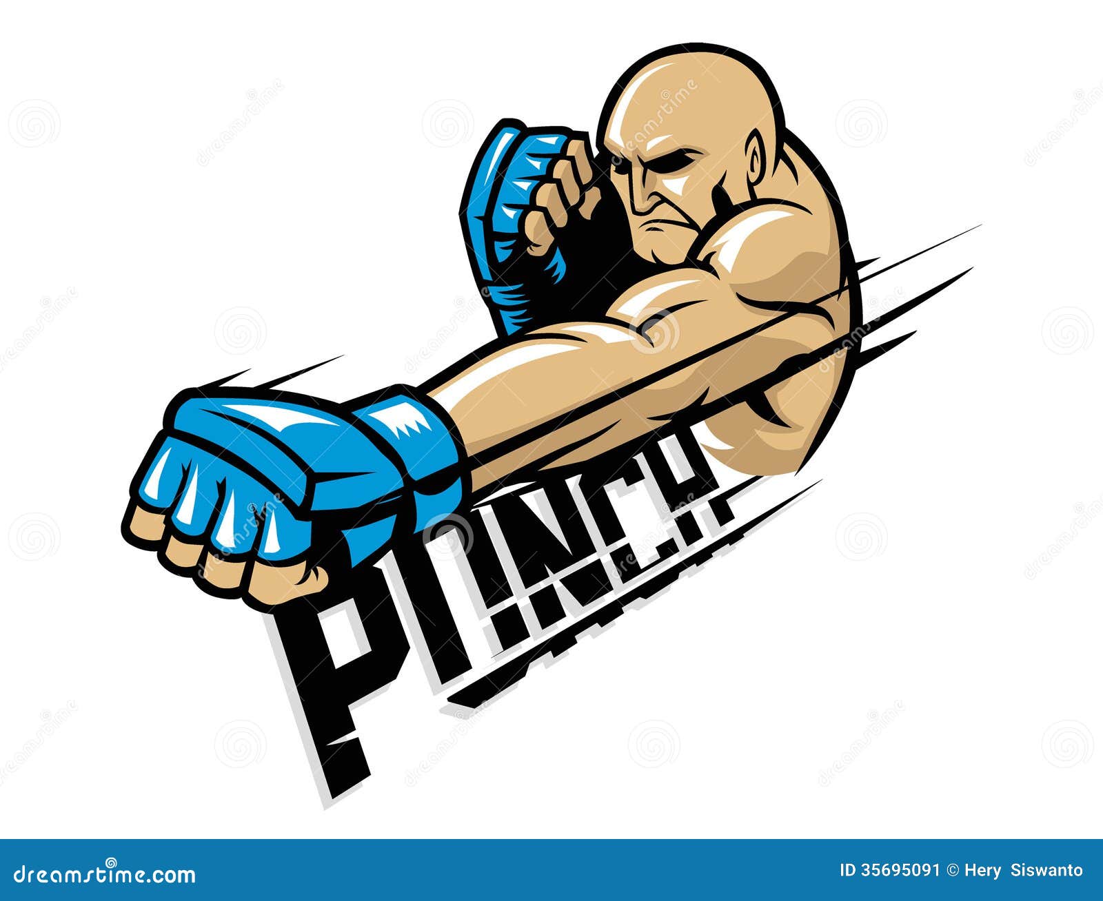 Mma fighter punch stock vector. Illustration of courage - 35695091
