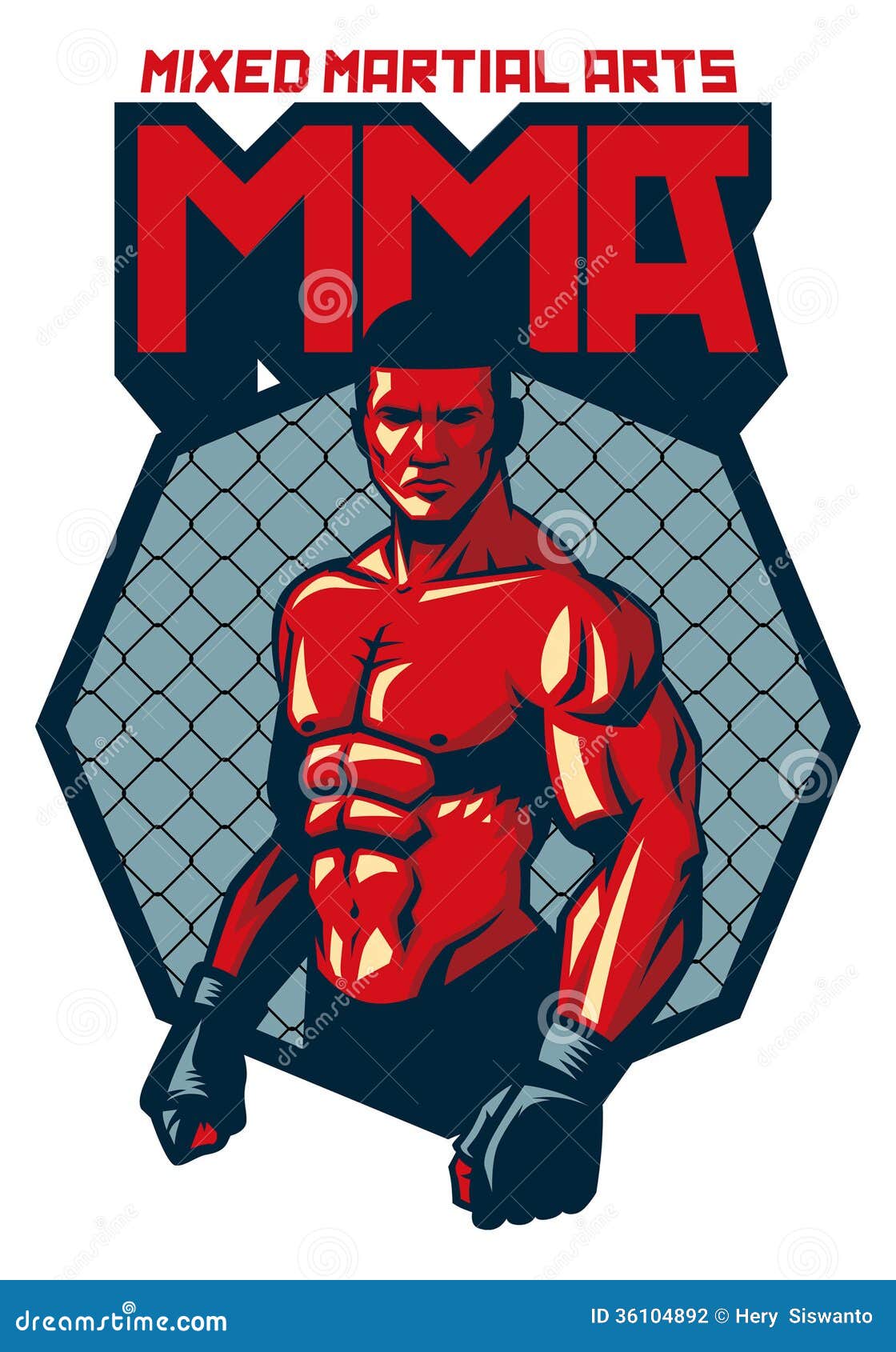 MMA Fighter Stand Vector Illustration | CartoonDealer.com #36104892