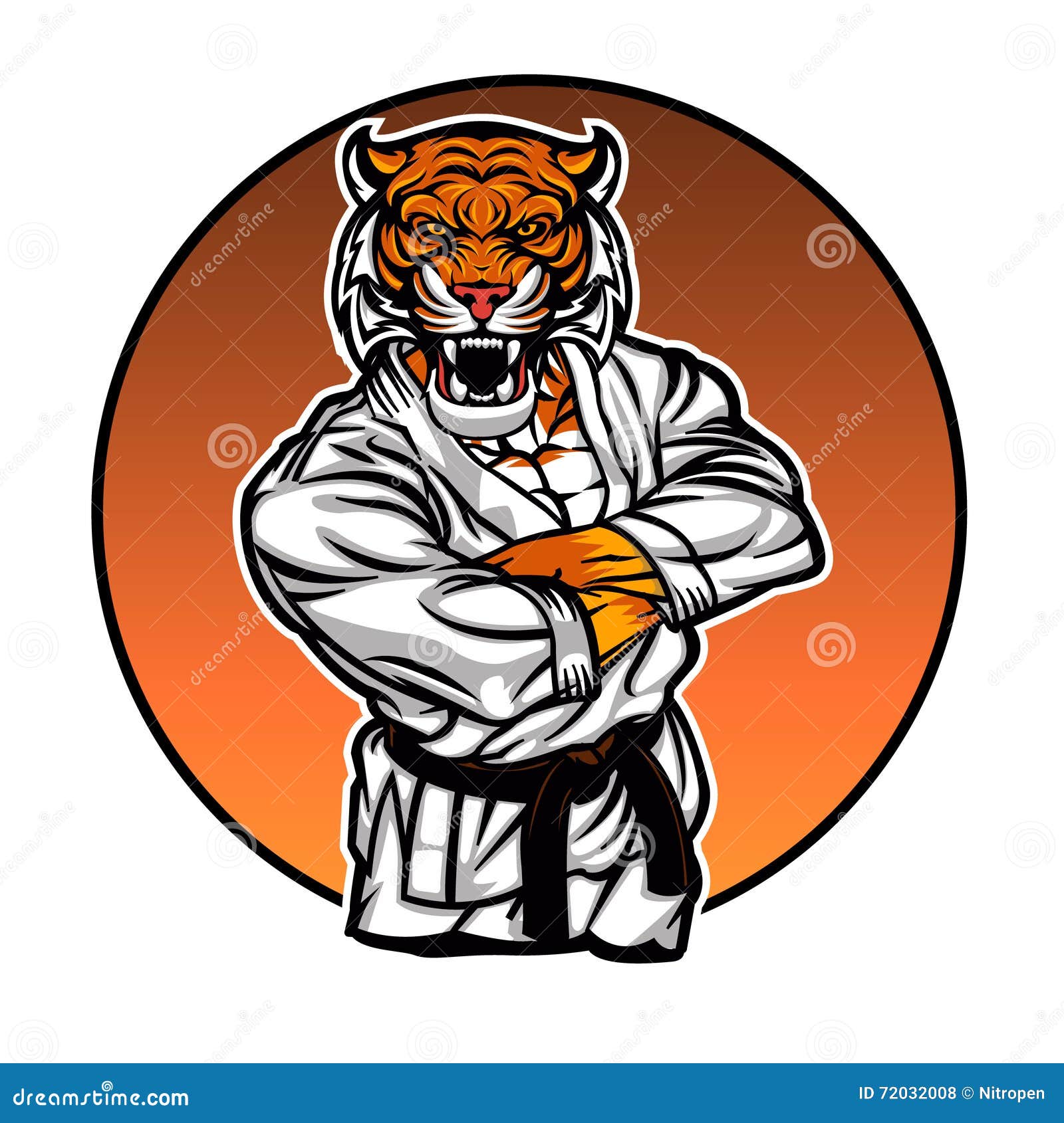 MMA fighter tiger. stock vector. Illustration of thai - 72032008