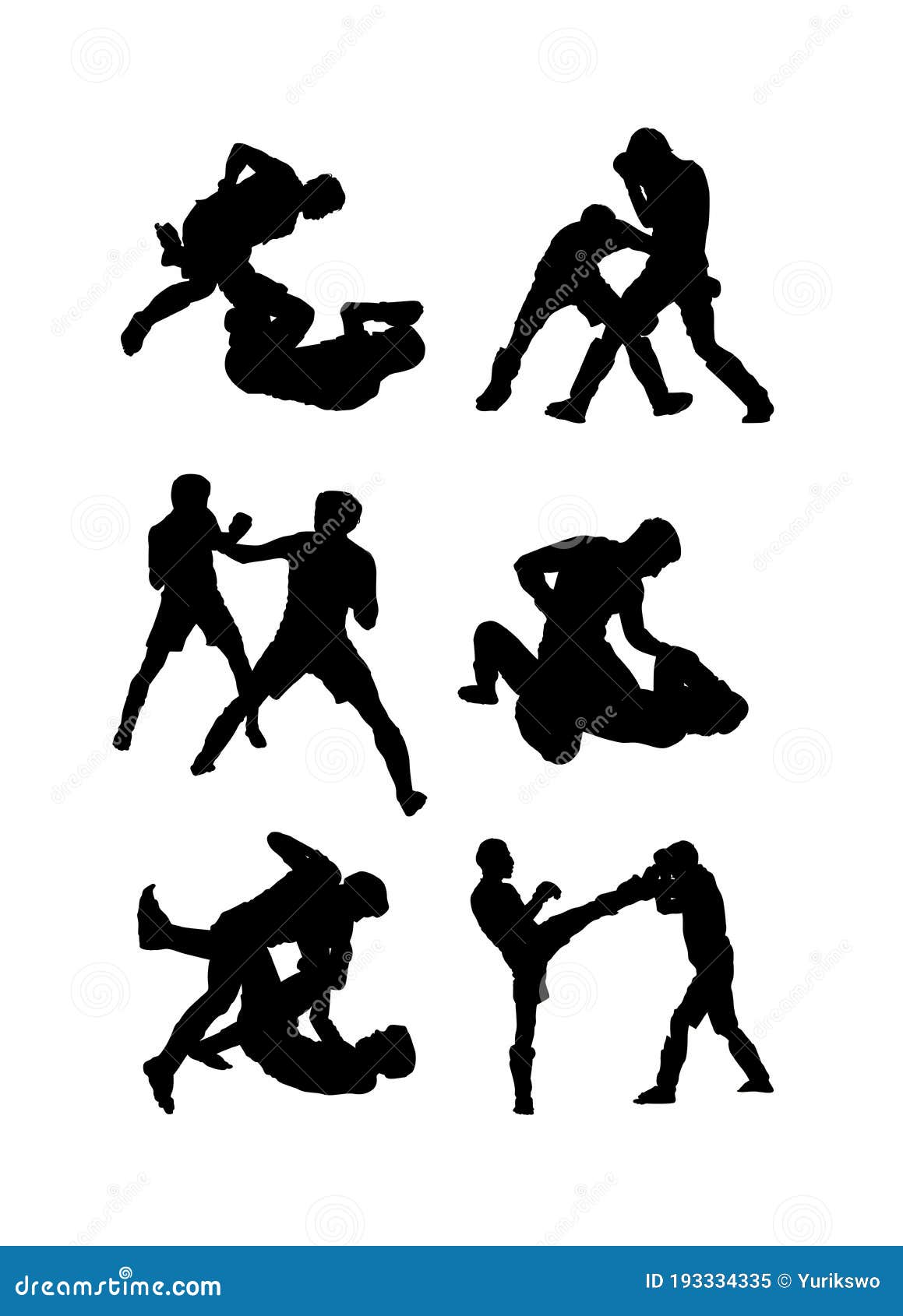 MMA fighters vector stock vector. Illustration of fight - 193334335
