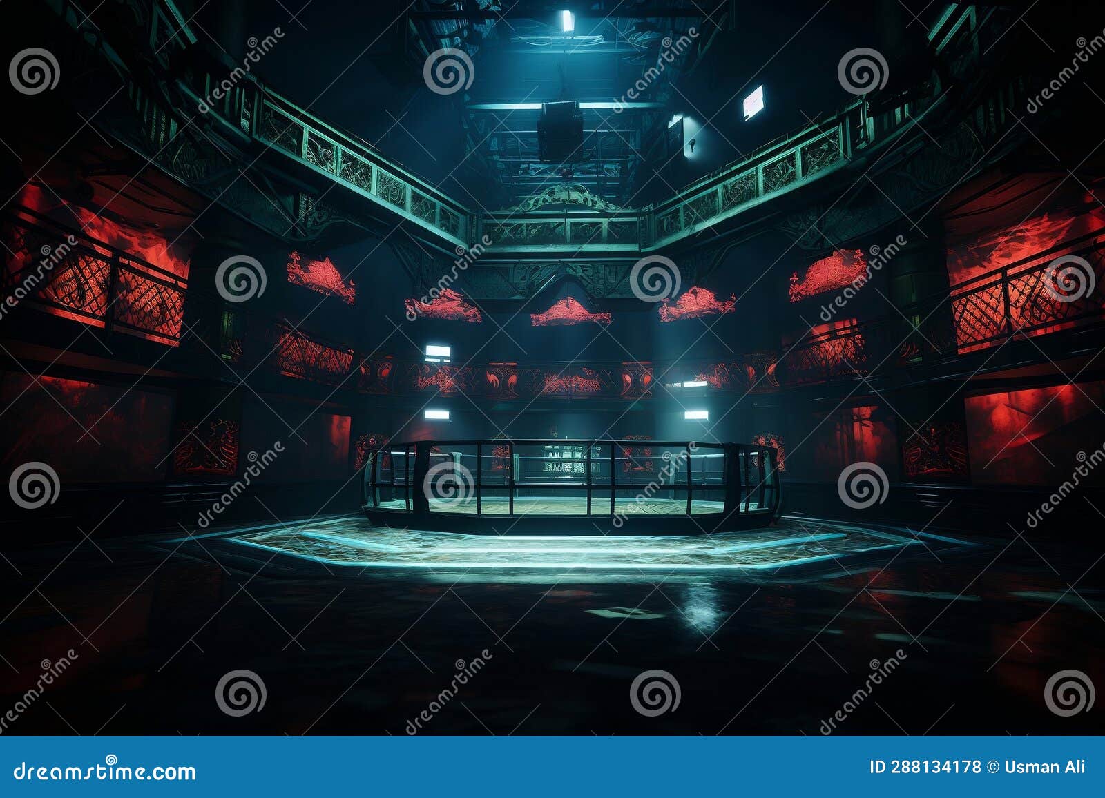 MMA Fighting Cage. AI stock photo. Image of punching - 288134178