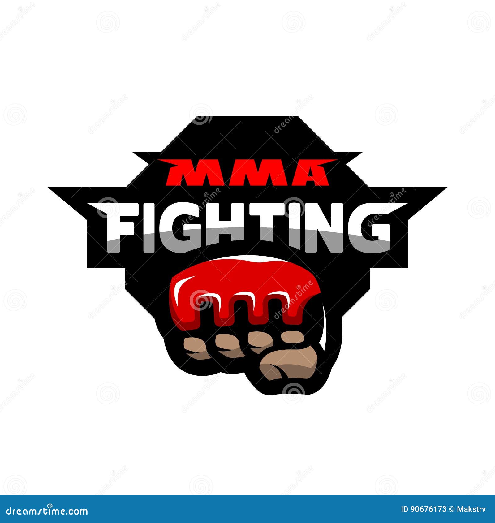 MMA fighting logo. stock vector. Illustration of graphic - 90676173