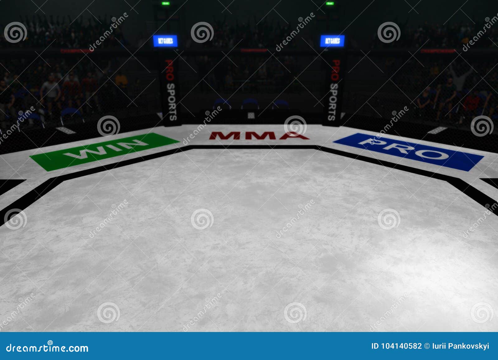 Octagon Arena For Mixed Martian Arts - MMA Cartoon Vector ...