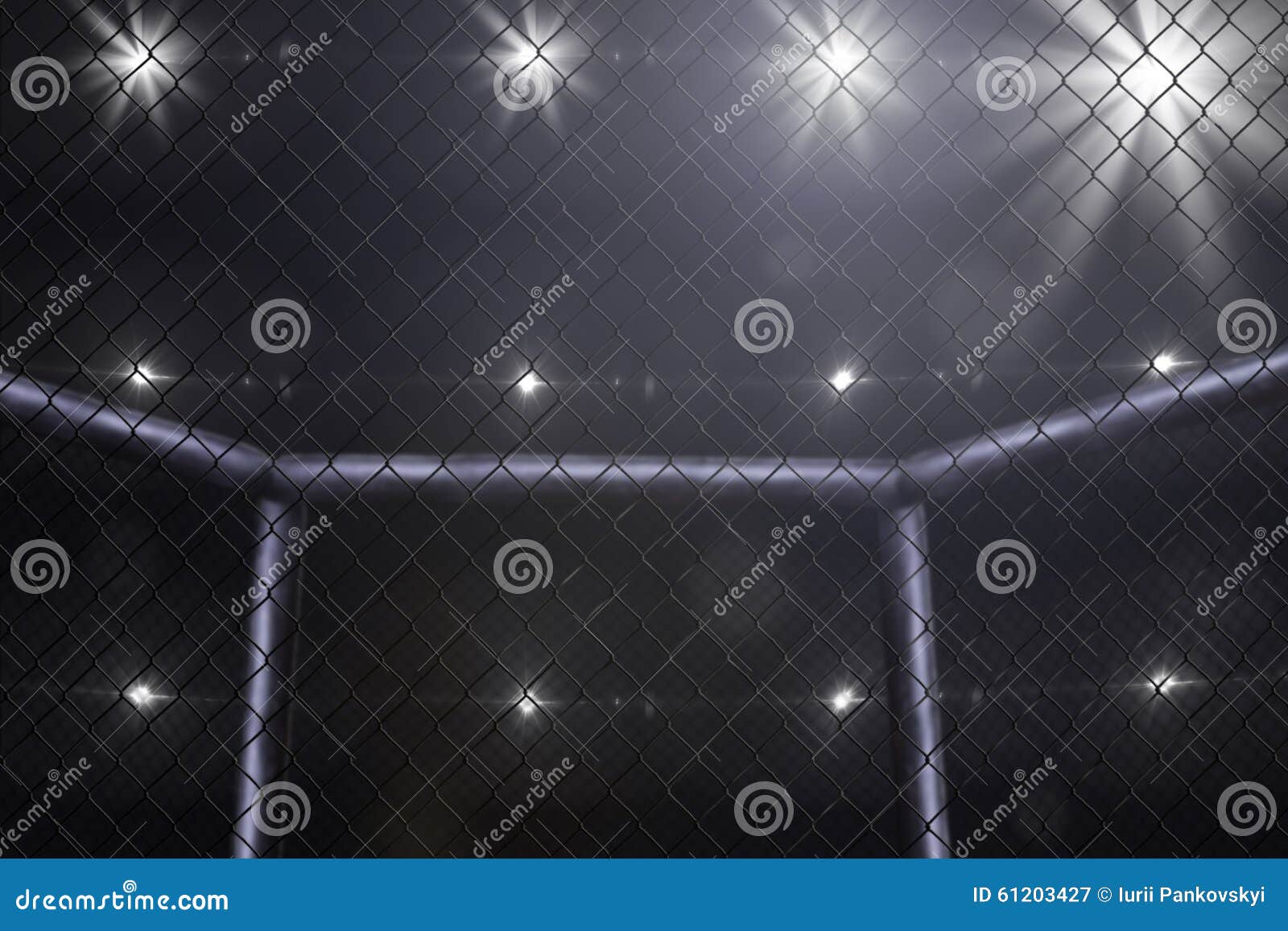 Mma Fighting Stage Side View Under Lights Stock Image - Image of ...
