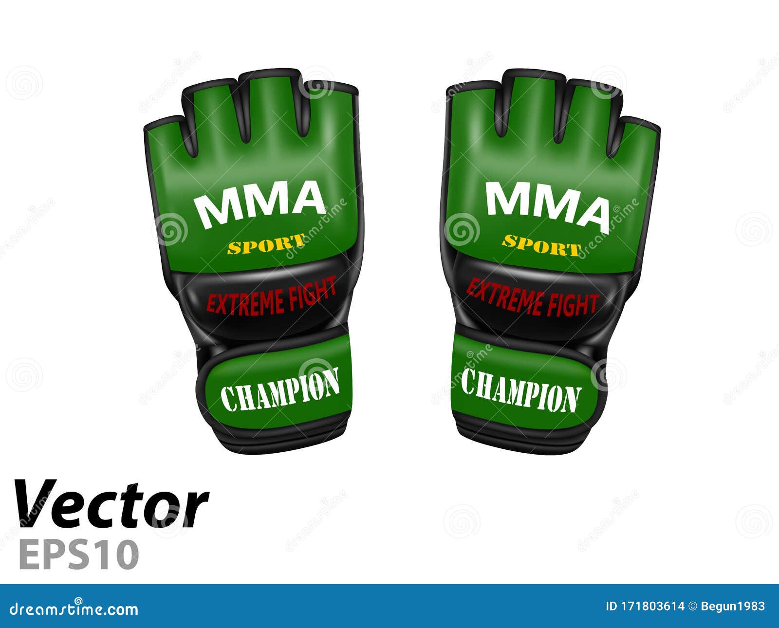 MMA gloves in vector. stock vector. Illustration of equipment - 171803614