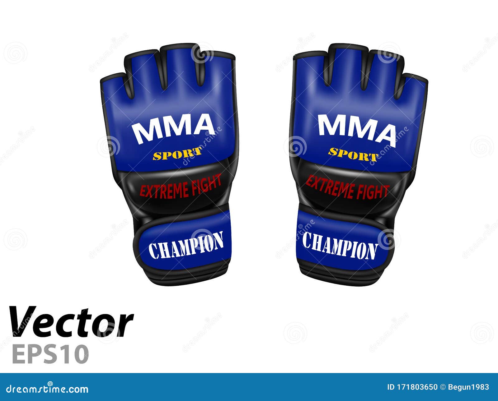 MMA gloves in vector. stock vector. Illustration of isolated - 171803650