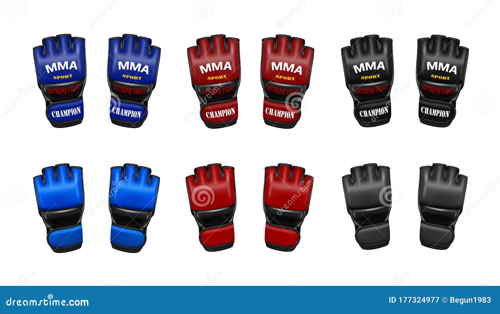 MMA gloves in vector. stock vector. Illustration of fighting - 177324977