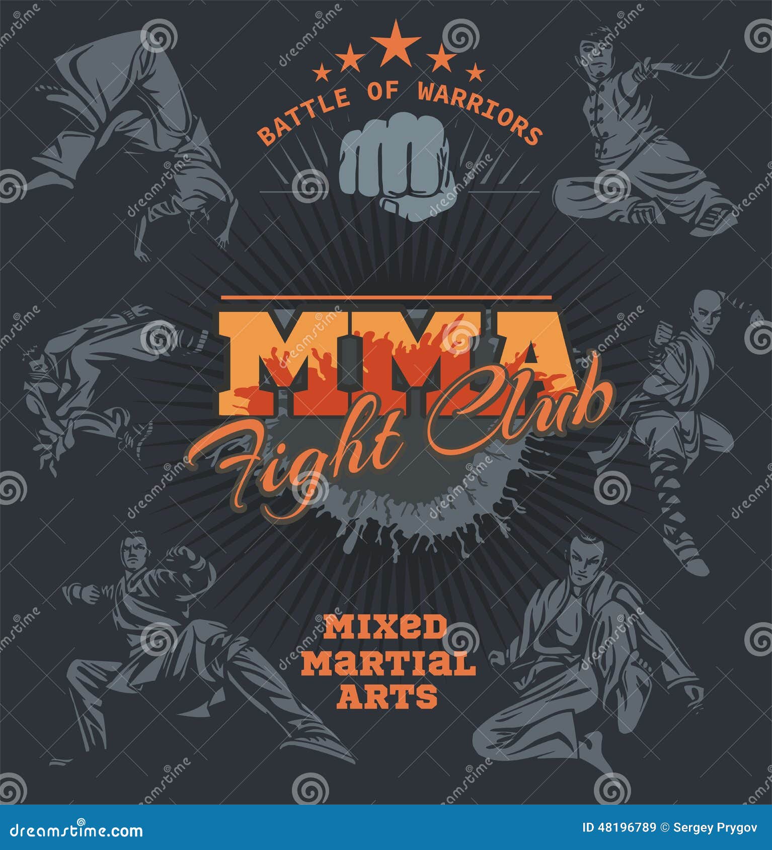 MMA Labels - Vector Mixed Martial Arts Design. Stock Vector ...