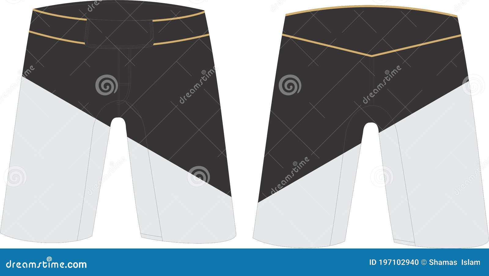 MMA Shorts Mock Ups Illustrations Stock Vector - Illustration of ...