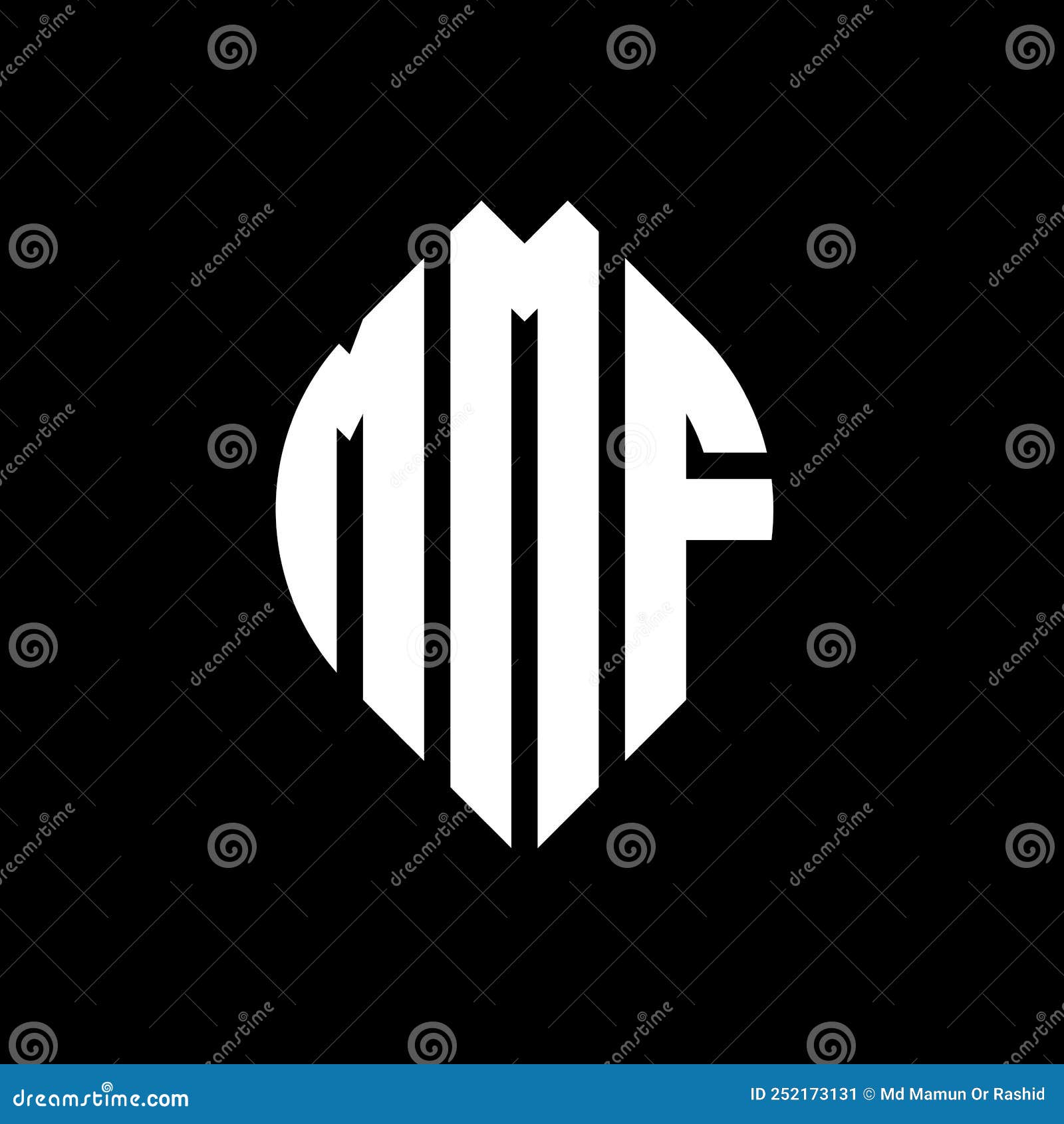 MMF Circle Letter Logo Design with Circle and Ellipse Shape. MMF ...