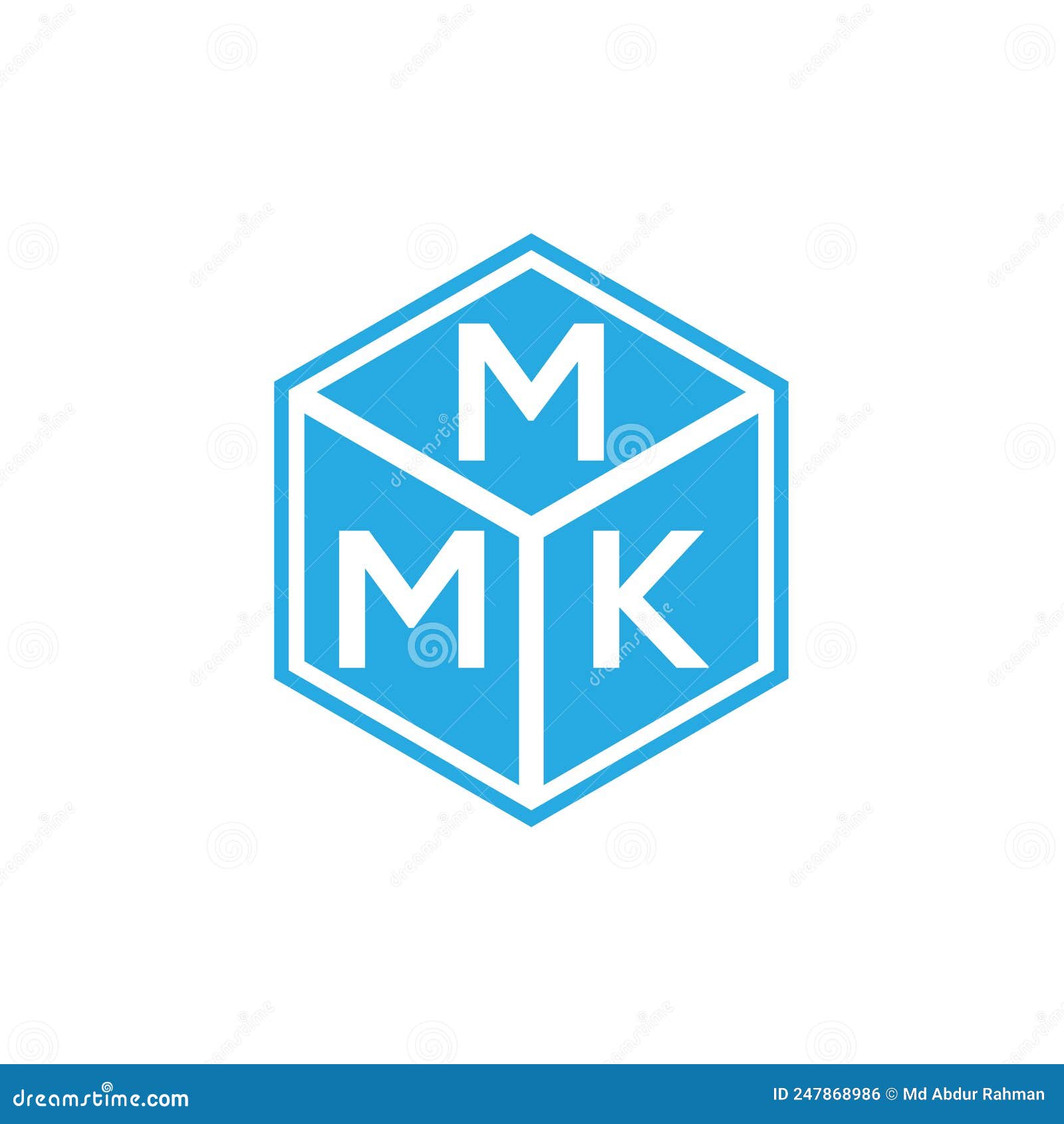 MMK Letter Logo Design on Black Background. MMK Creative Initials ...