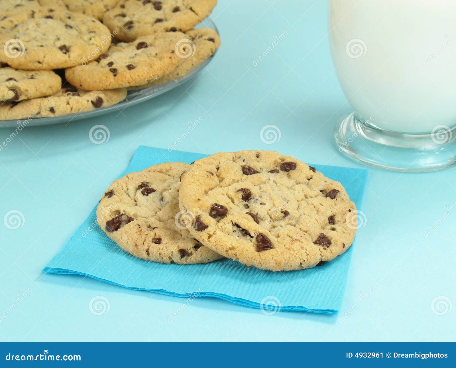Mmm... Cookies stock image. Image of napkin, bakery, cyan - 4932961