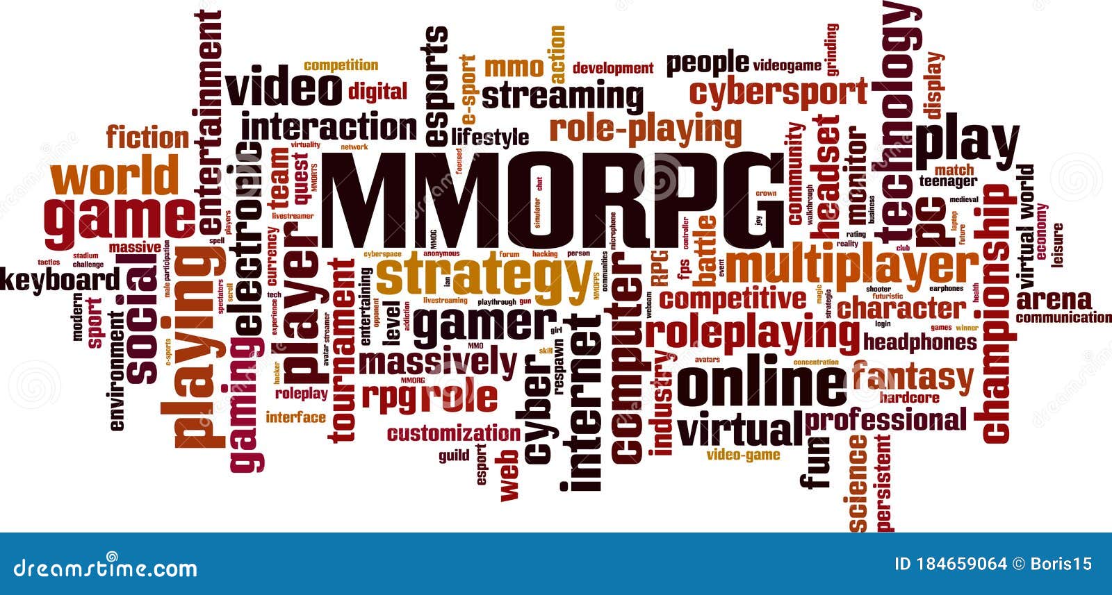 MMORPG Word Cloud Cartoon Vector | CartoonDealer.com #272152495