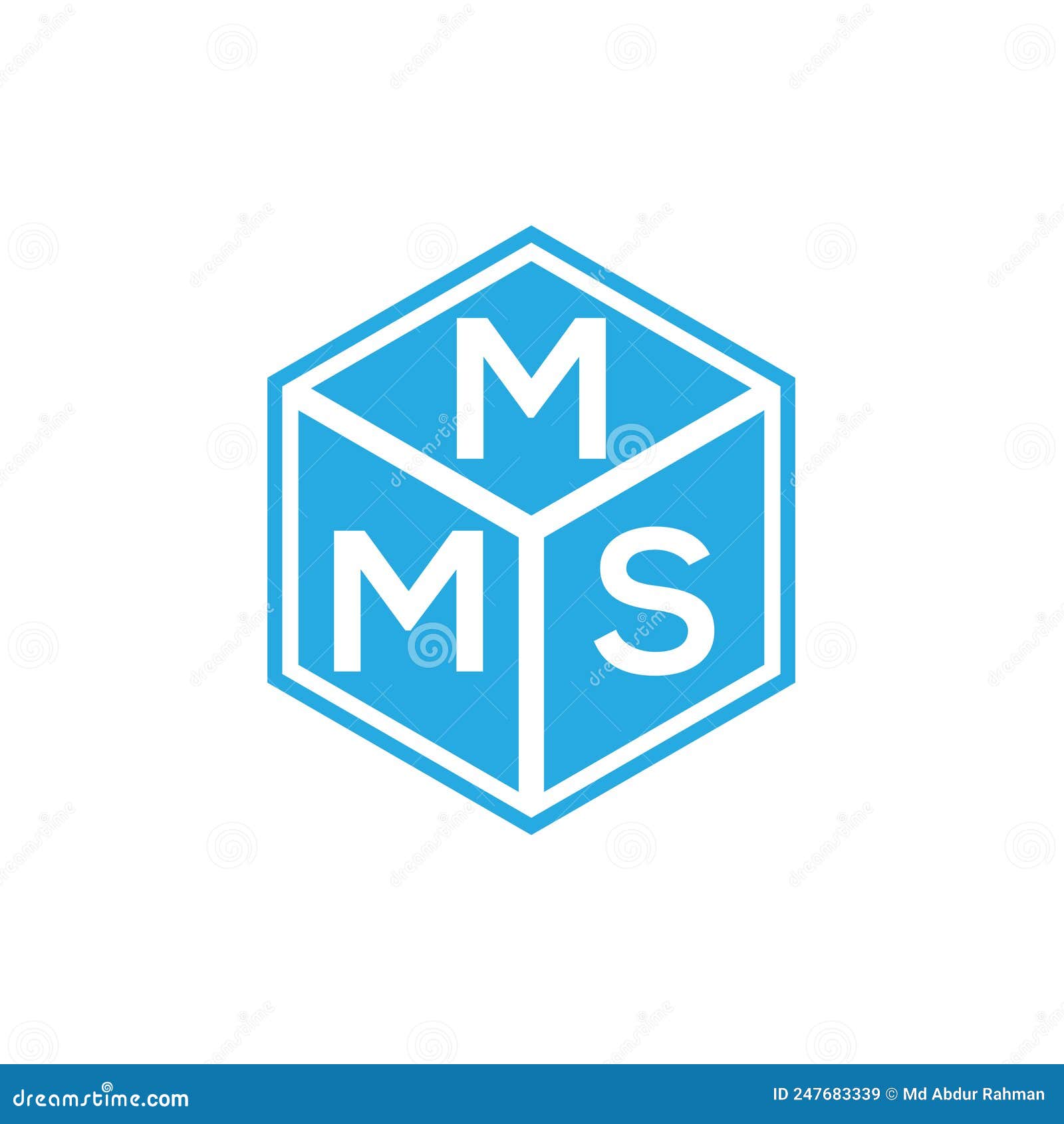 MMS Letter Logo Design on Black Background. MMS Creative Initials ...