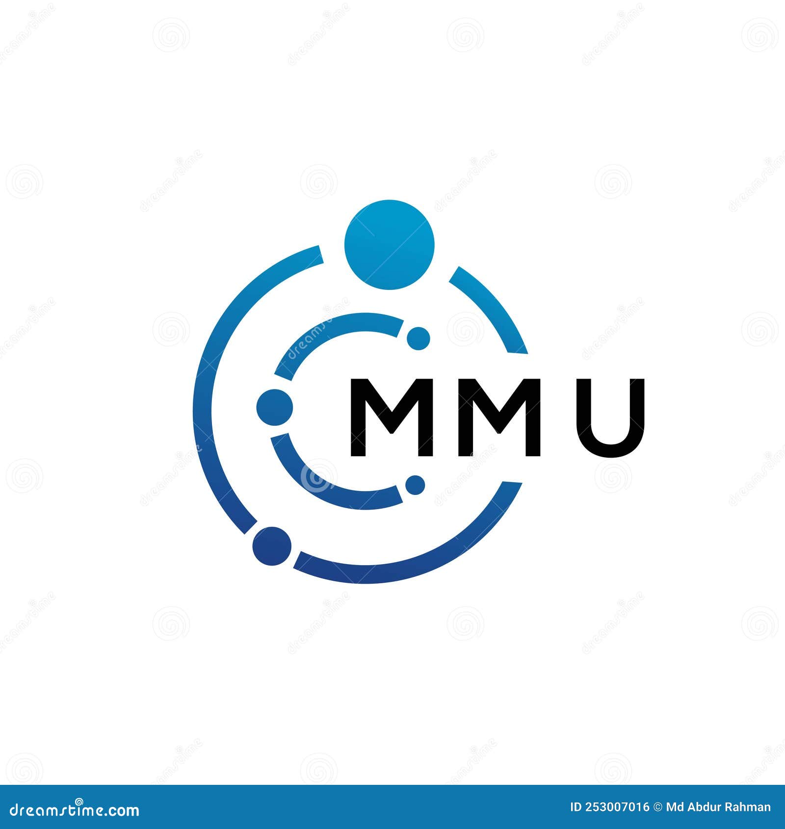 MMU Letter Technology Logo Design on White Background. MMU Creative ...