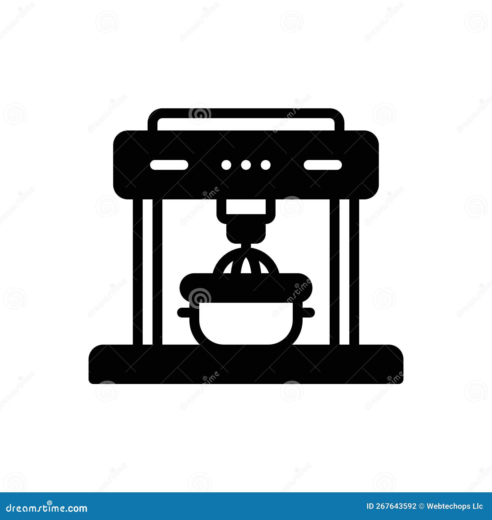 Black Solid Icon for Mixing, Blend and Bowl Stock Vector - Illustration ...