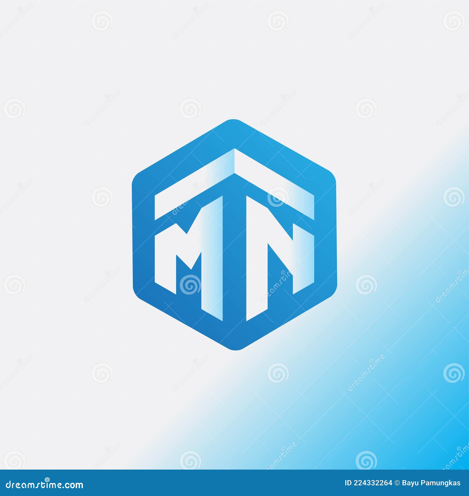 MN Initial Letter Hexagonal Logo Vector Stock Vector - Illustration of ...