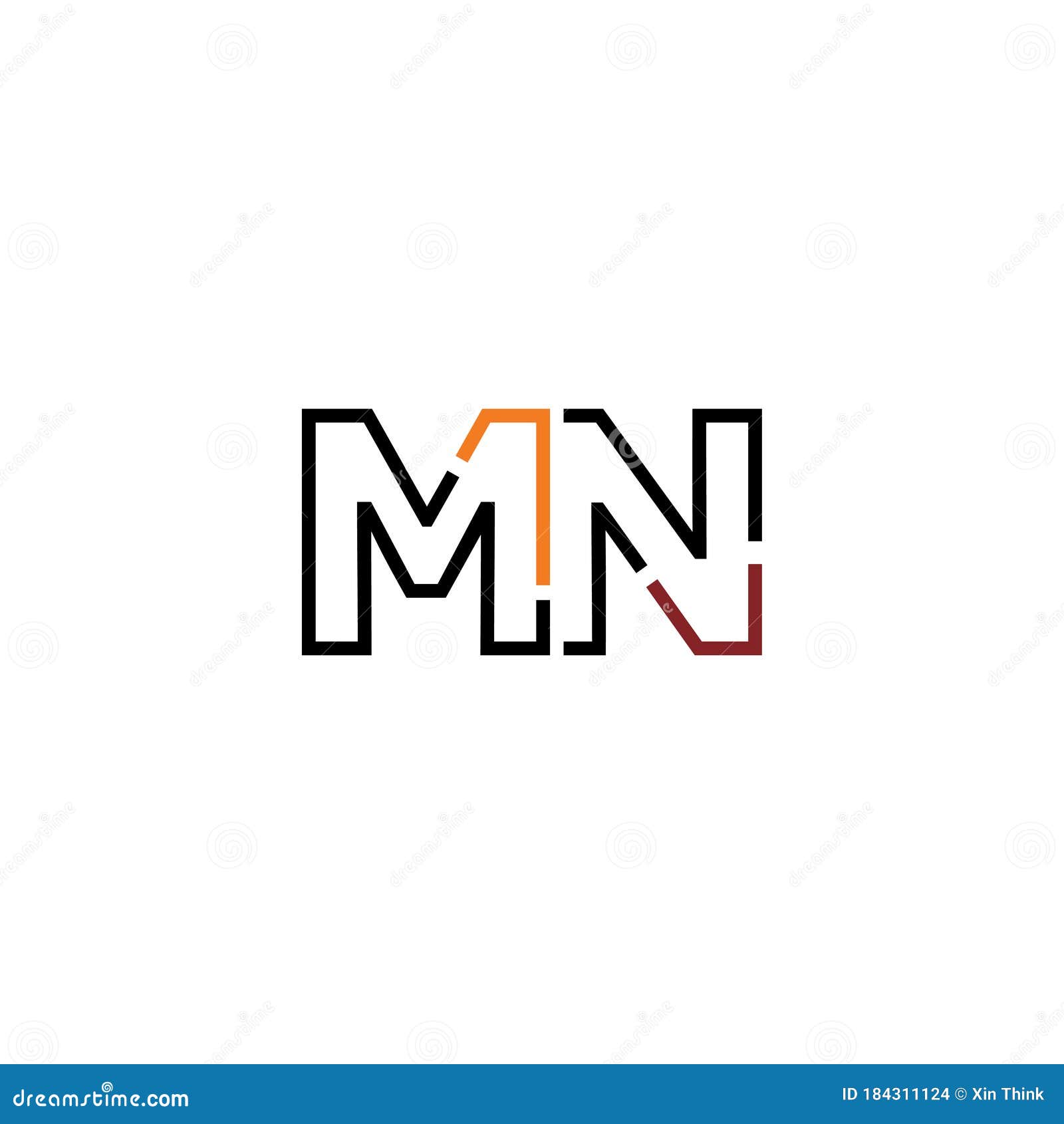 MN Letter Logo Icon Design Template Elements Stock Vector ...