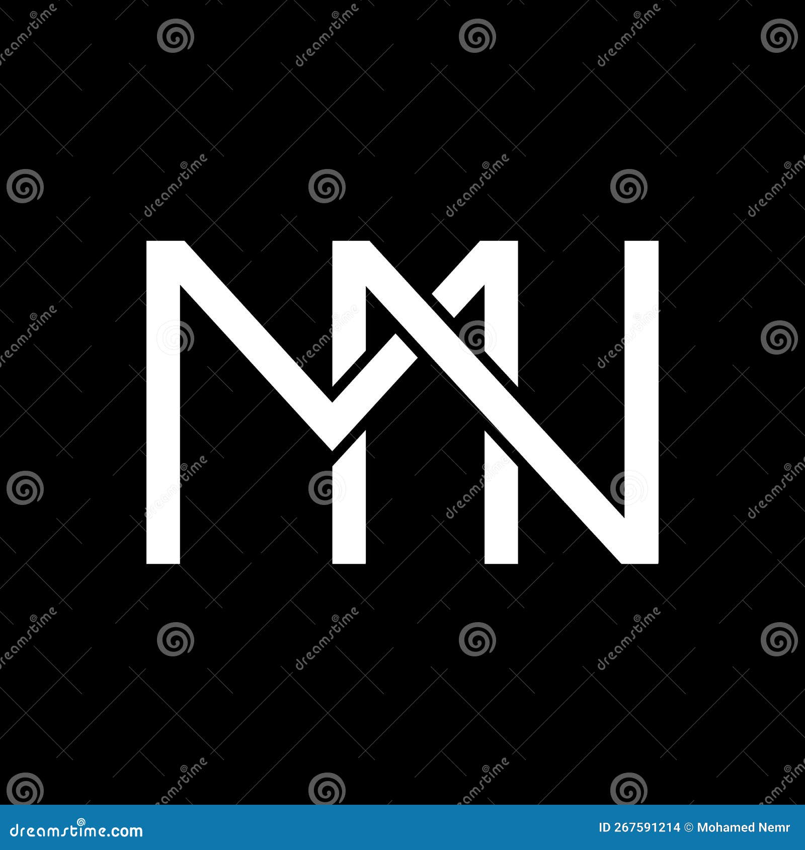 MN Logo Design Created Using Photoshop Stock Illustration ...
