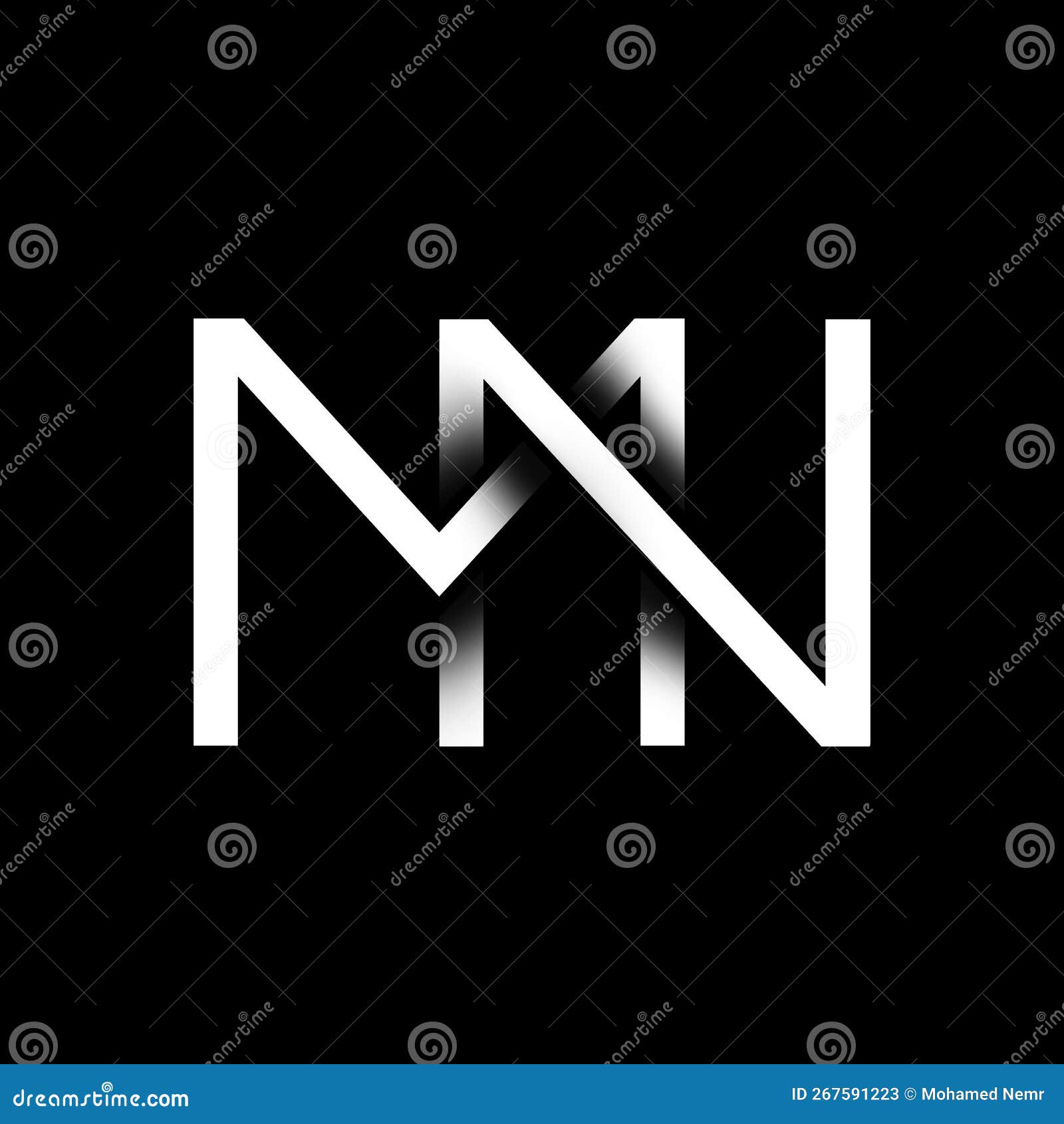 MN Logo Design Created Using Photoshop Stock Illustration ...