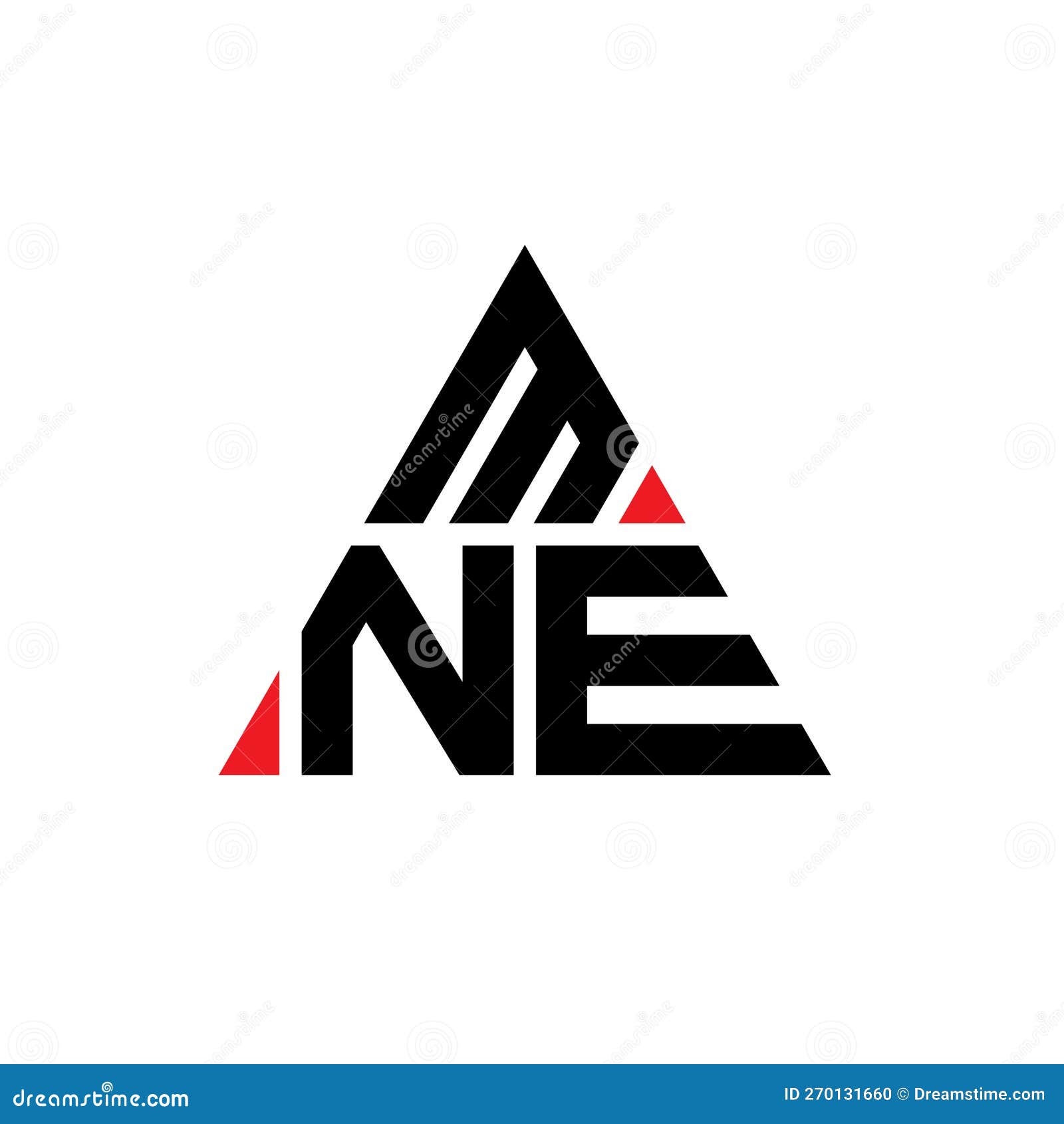 MNE Triangle Letter Logo Design with Triangle Shape. MNE Triangle Logo ...