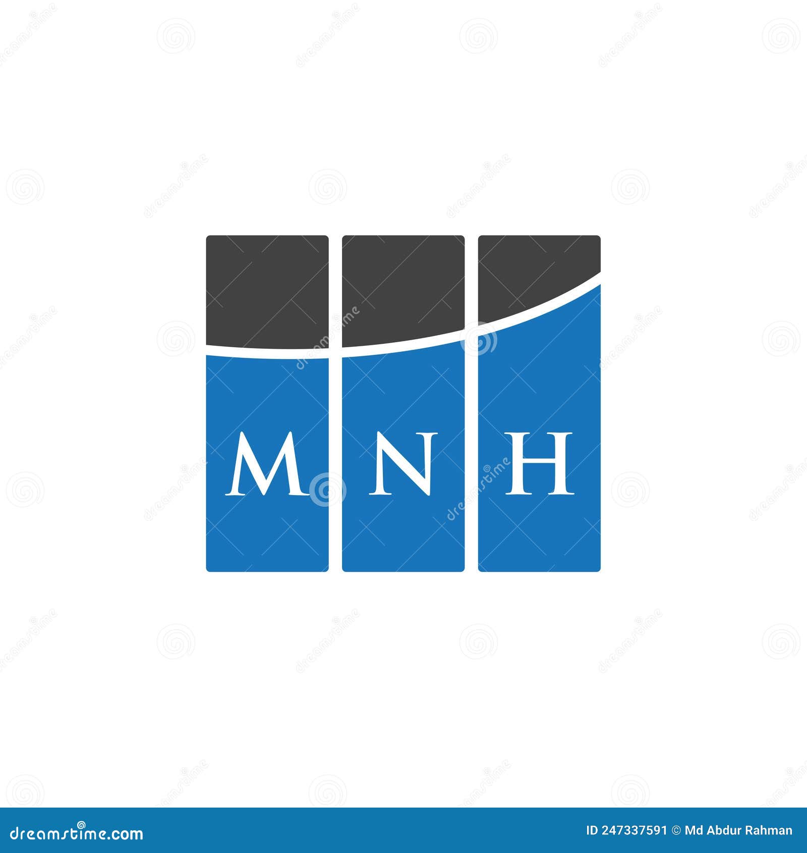 MNH Letter Logo Design on WHITE Background. MNH Creative Initials ...