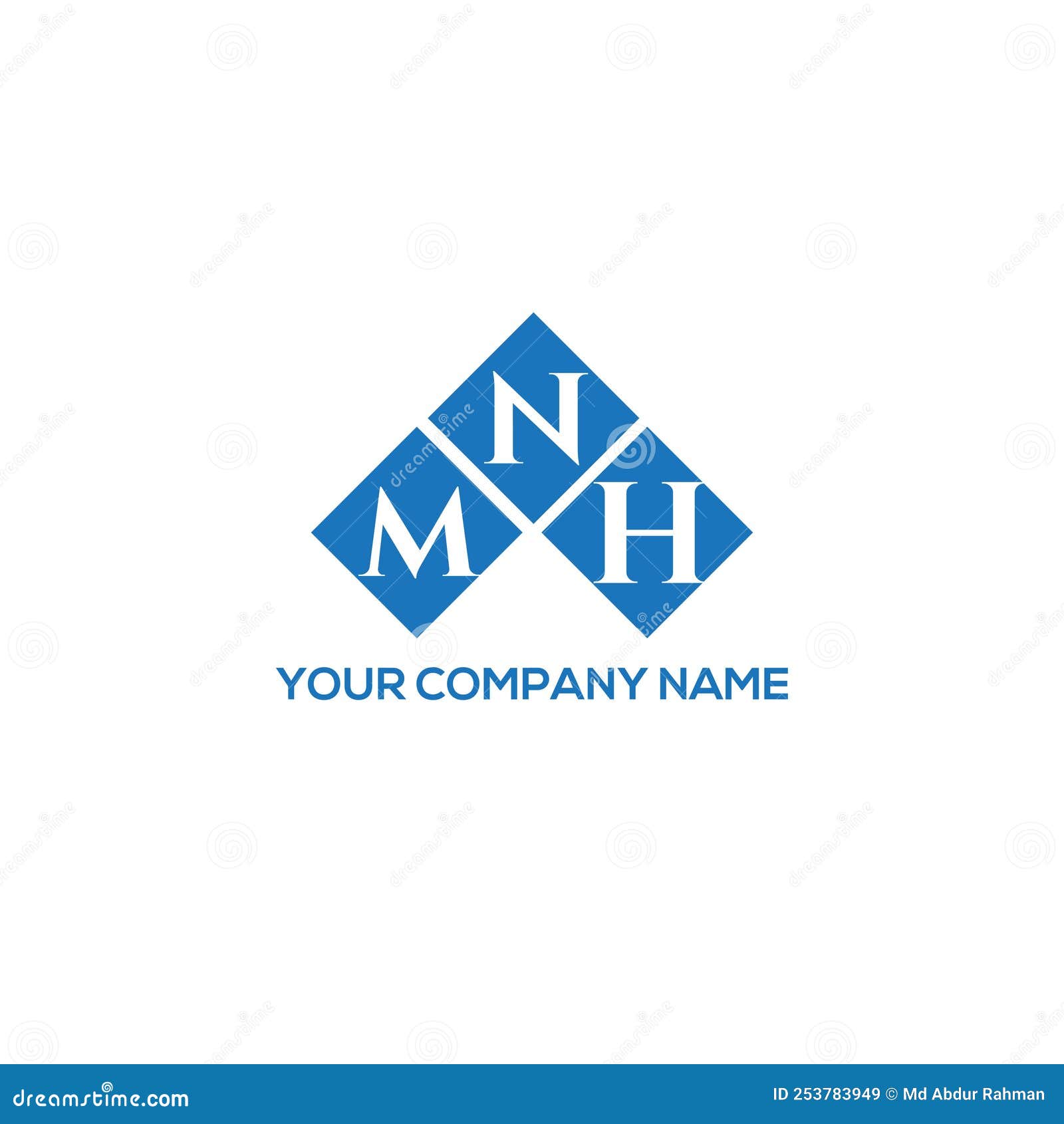 MNH Letter Logo Design on WHITE Background. MNH Creative Initials ...
