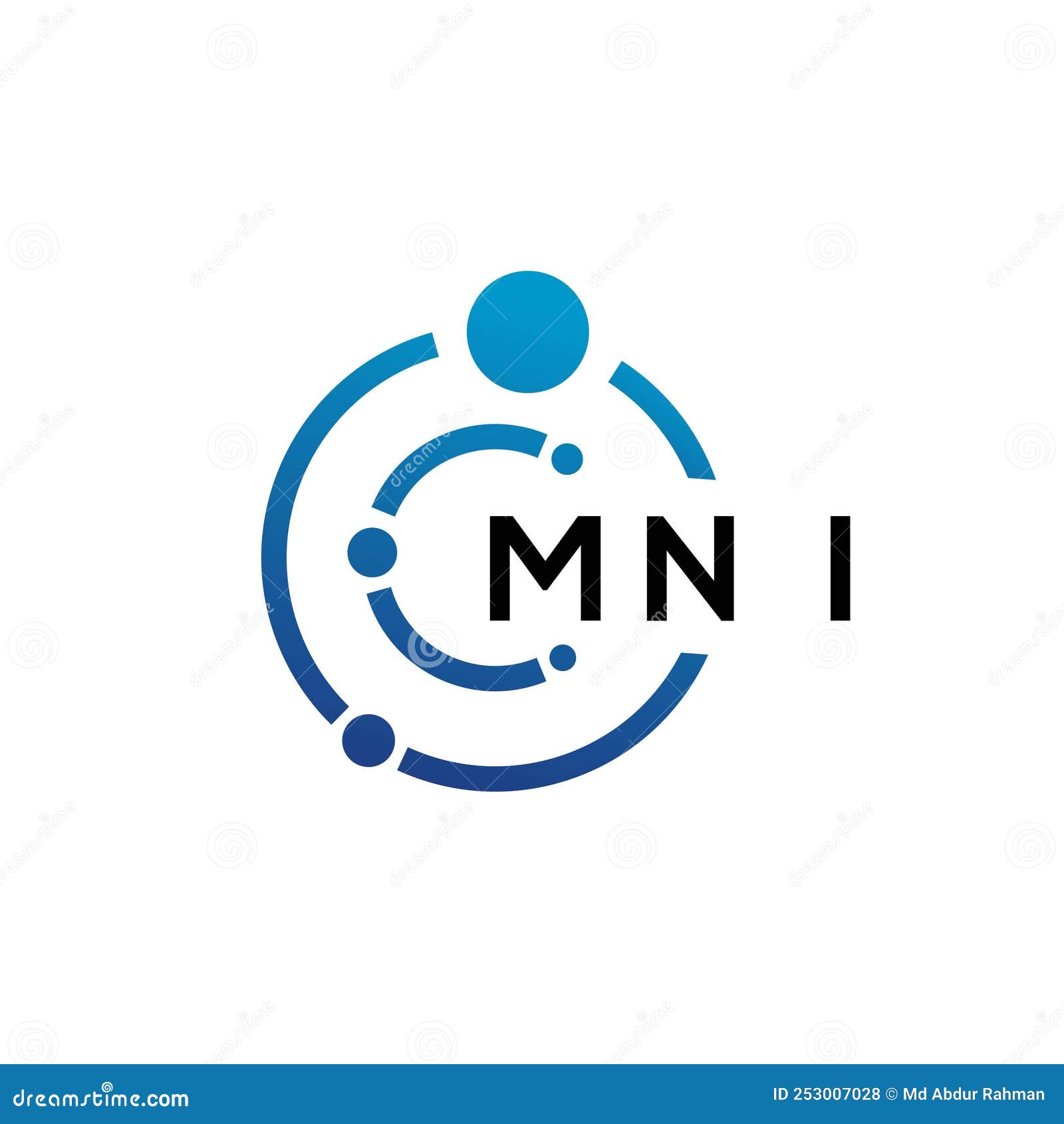 MNI Letter Technology Logo Design on White Background. MNI Creative ...