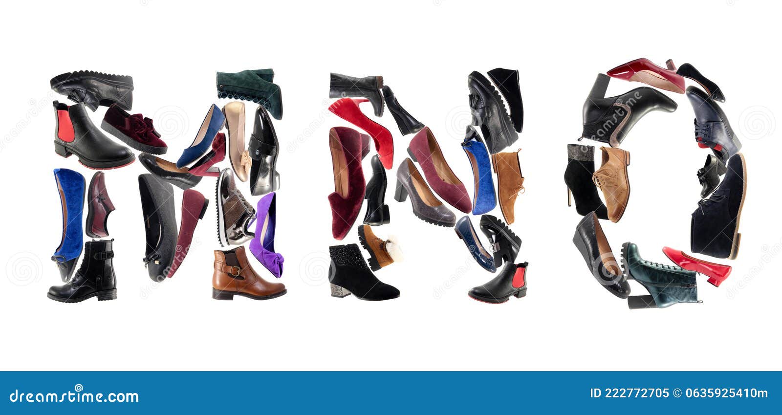 MNO Letters from Shoes Isolated on White Background. Stock Image ...