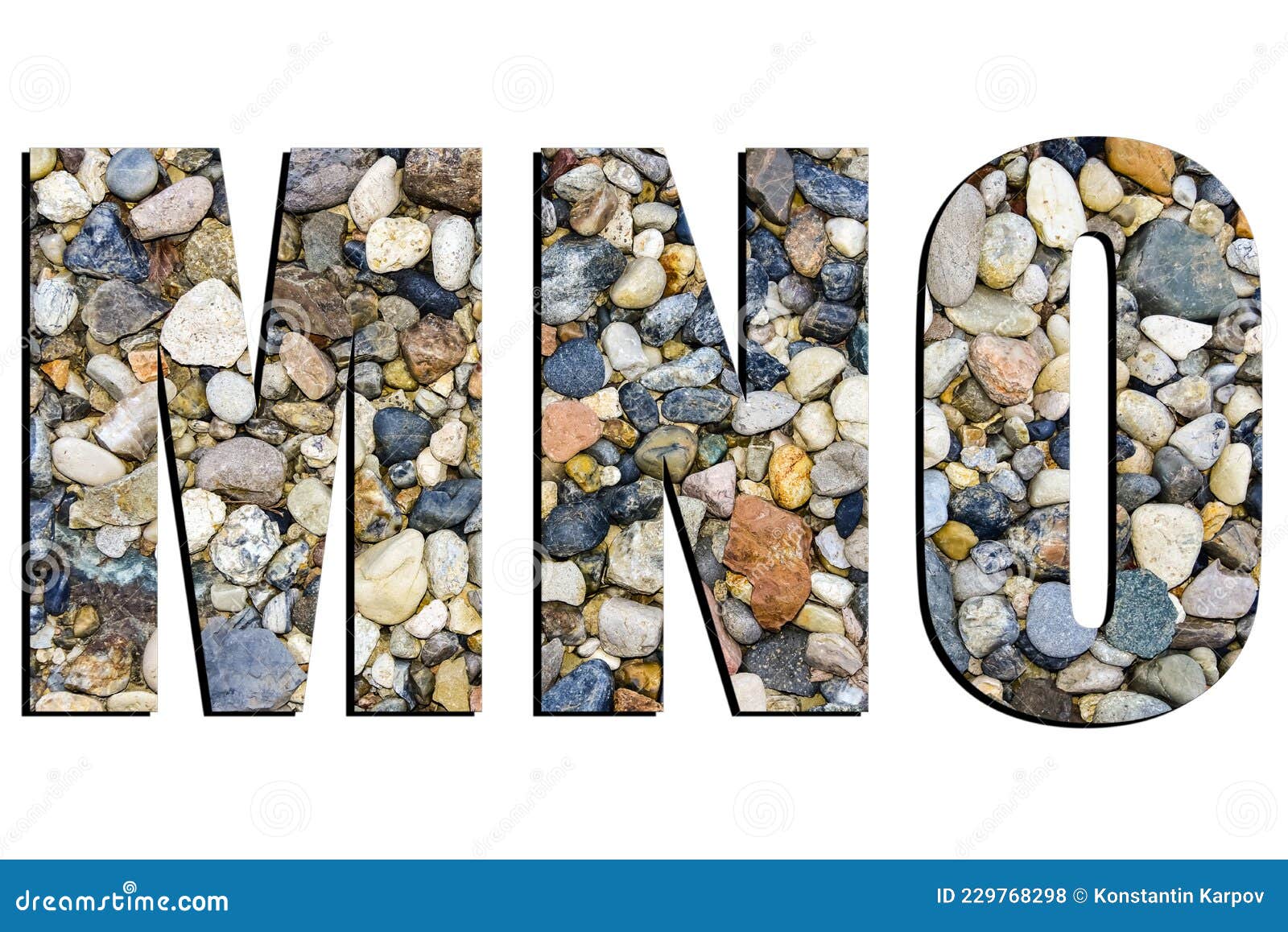 MNO Letters. Stone Design Alphabet, Collection of Letters Isolated on ...