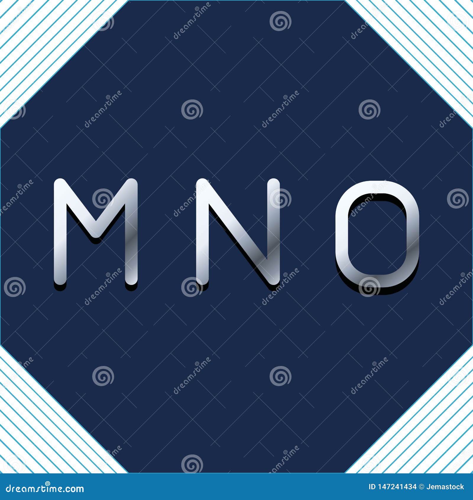 MNO metallic font stock vector. Illustration of sign - 147241434