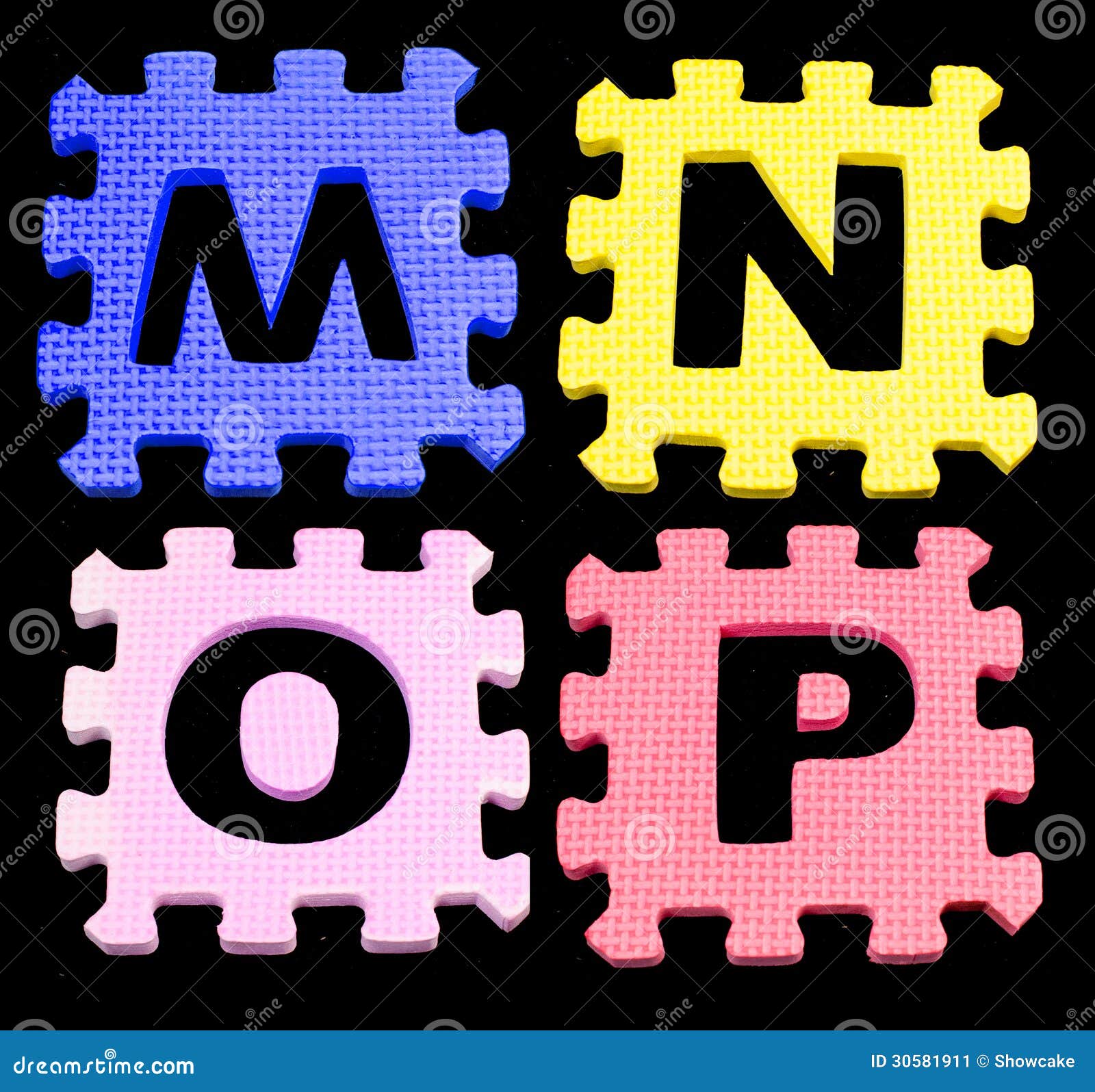 MNOP Alphabet Learning Blocks Isolated Black Stock Image - Image of ...