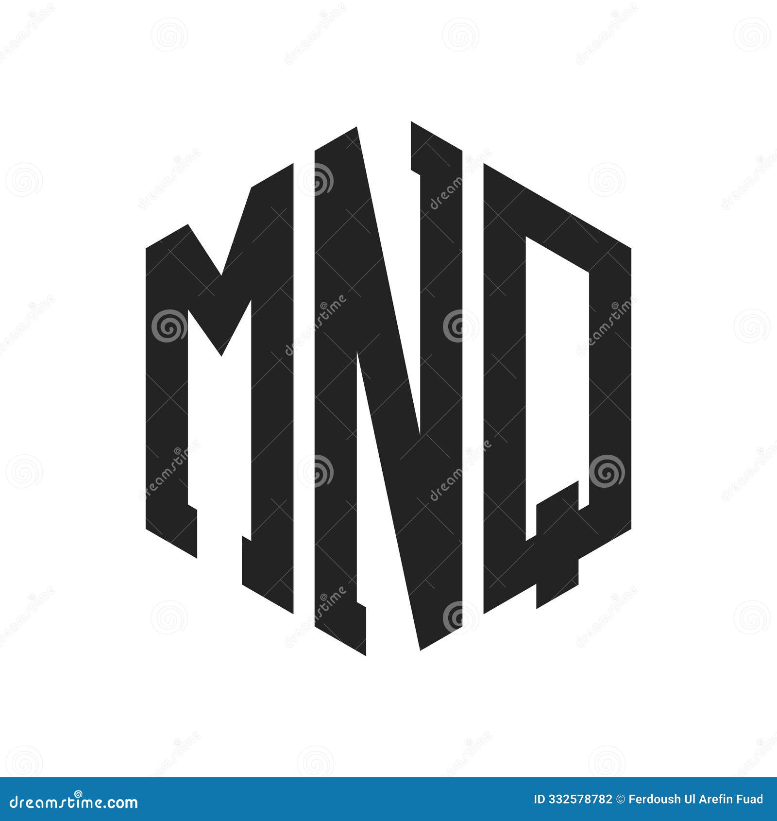 MNQ Logo Design. Initial Letter MNQ Monogram Logo Using Hexagon Shape ...