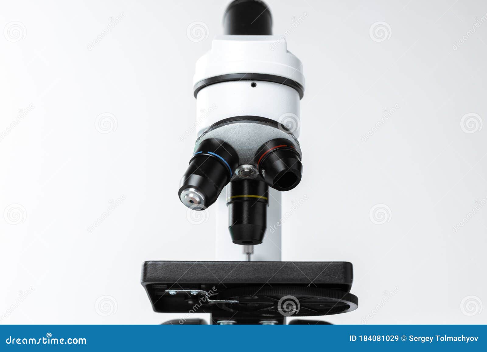 Microscope On The Background Of A Stylized Image Of A DNA Chain ...