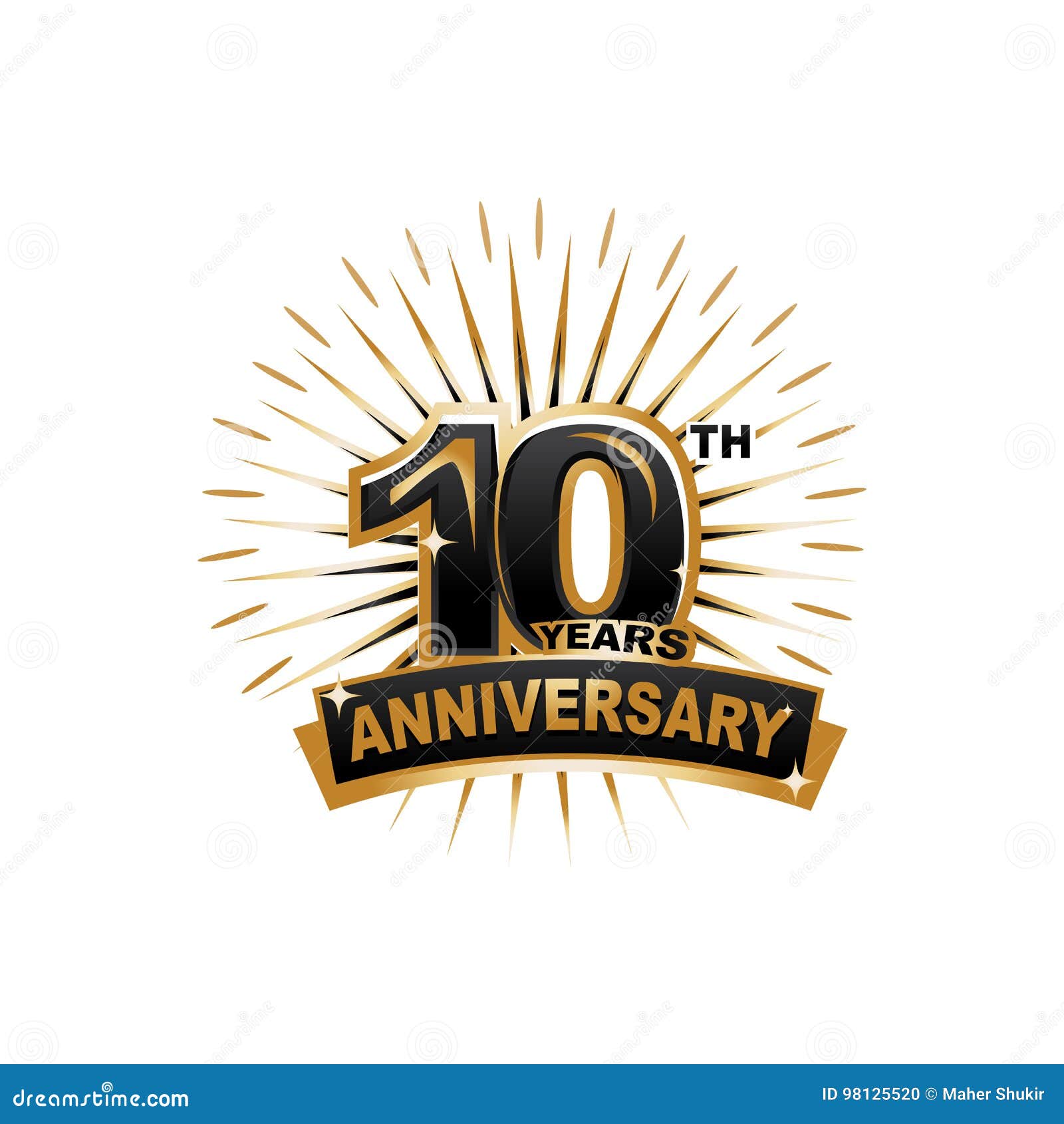 10mo Ejemplo Del Aniversario Ilustración del Vector - Ilustración de ...