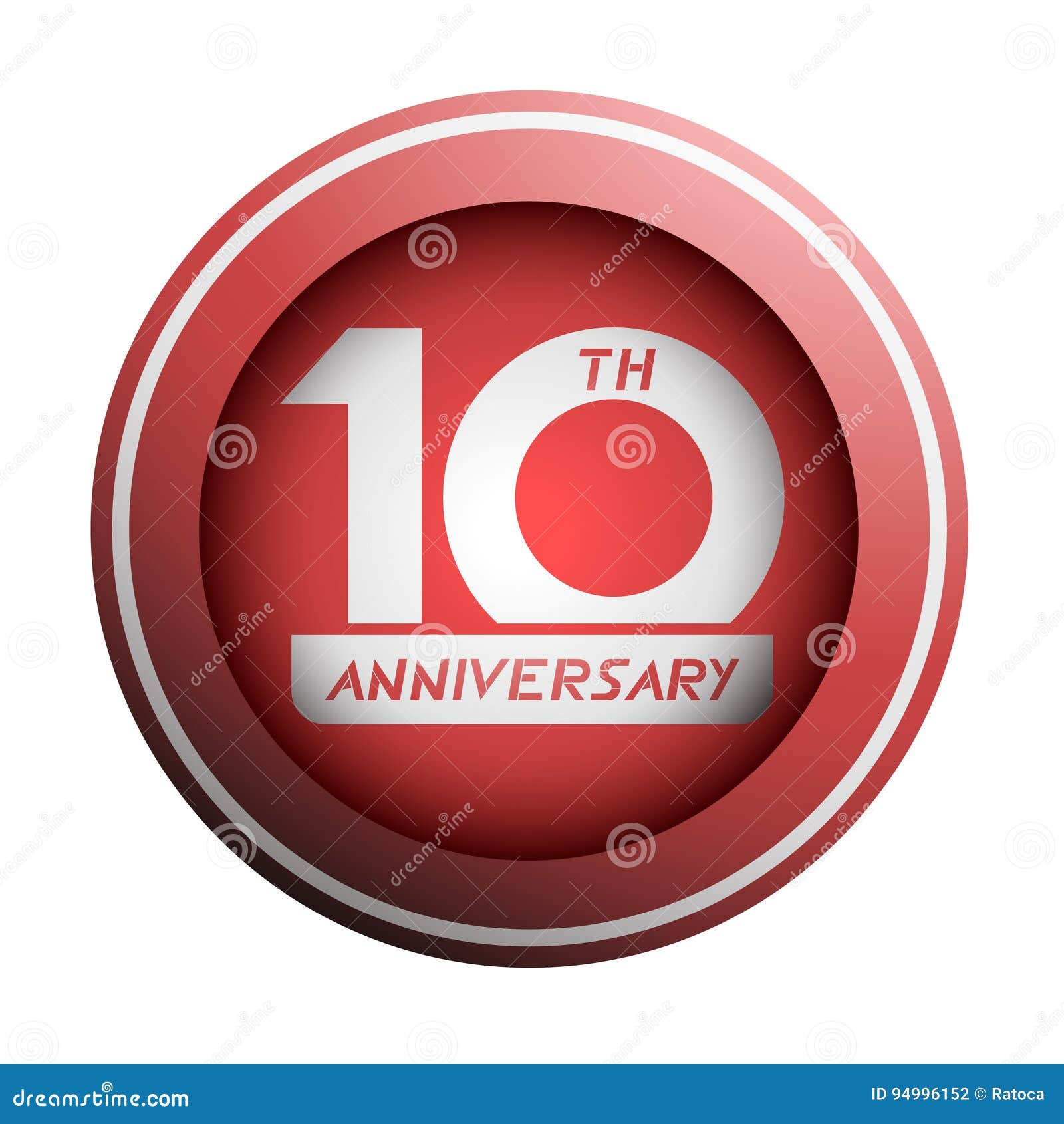 10mo Emblema Del Aniversario Ilustración del Vector - Ilustración de ...