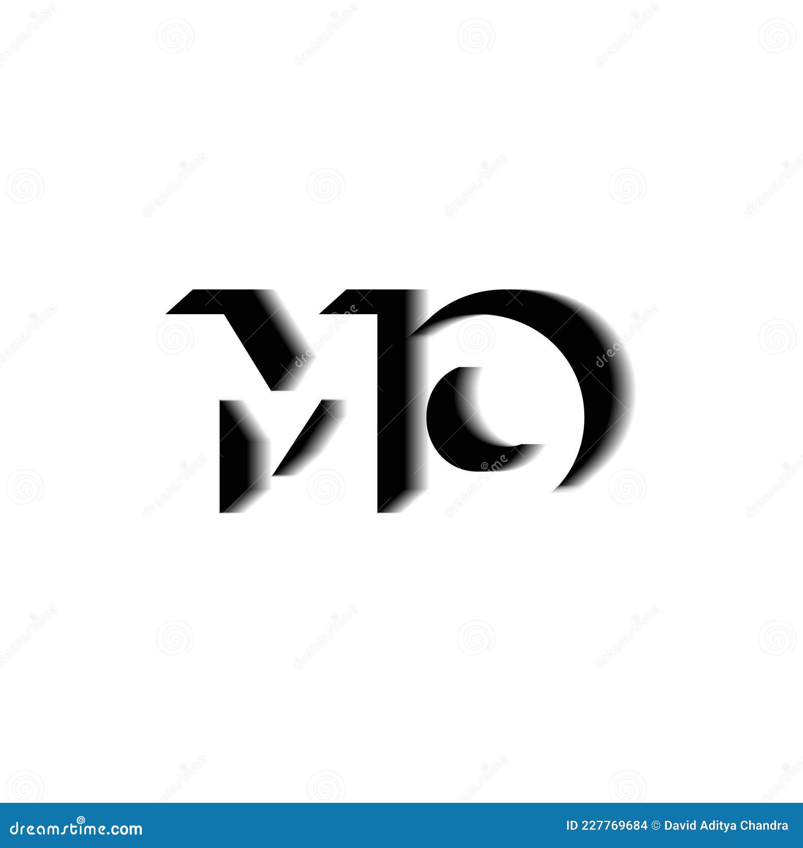MO Monogram Shadow Shape Style Stock Vector - Illustration of icon ...