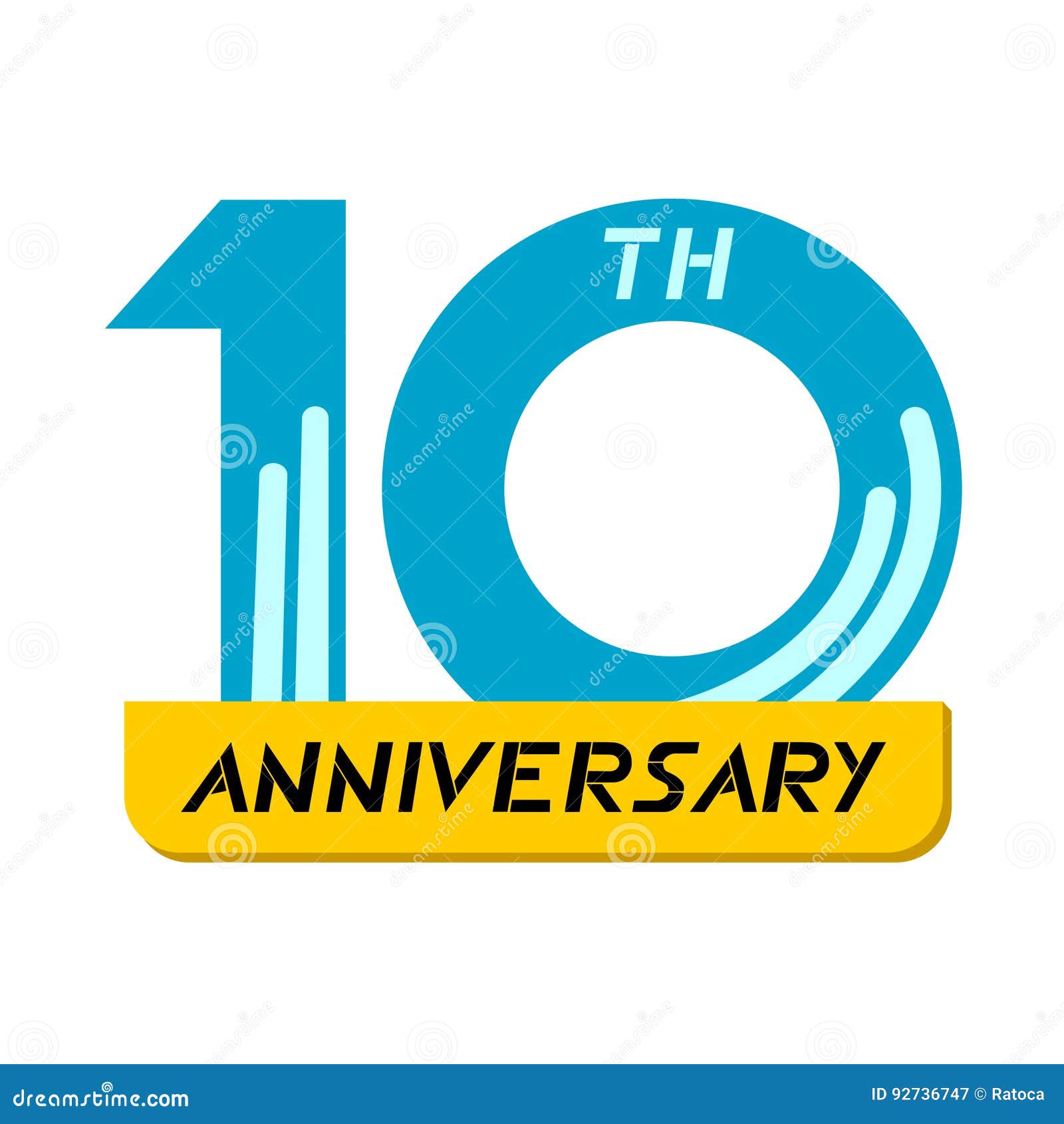 10mo Símbolo Del Aniversario Ilustración del Vector - Ilustración de ...