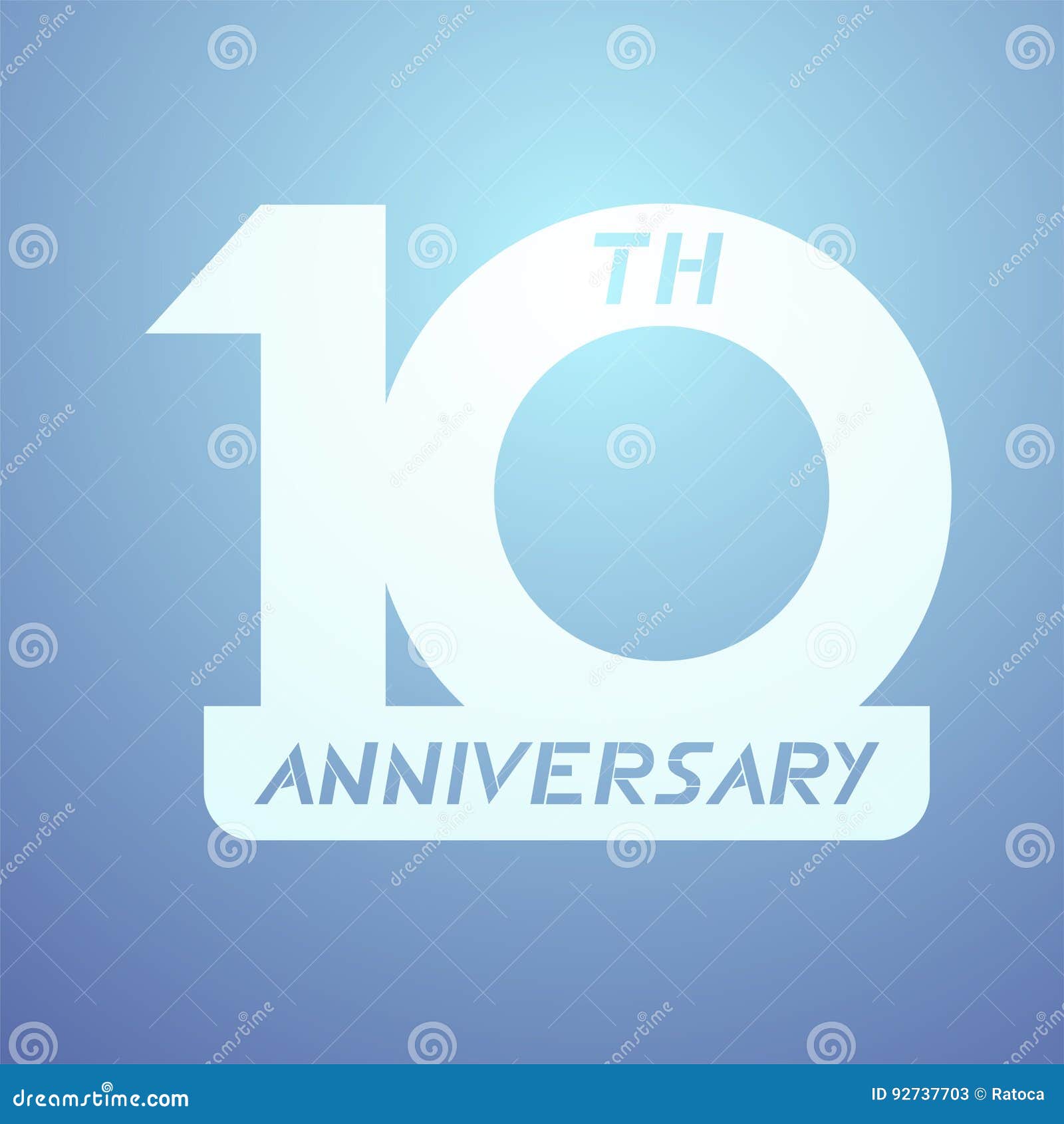 10mo Símbolo Del Aniversario Ilustración del Vector - Ilustración de ...