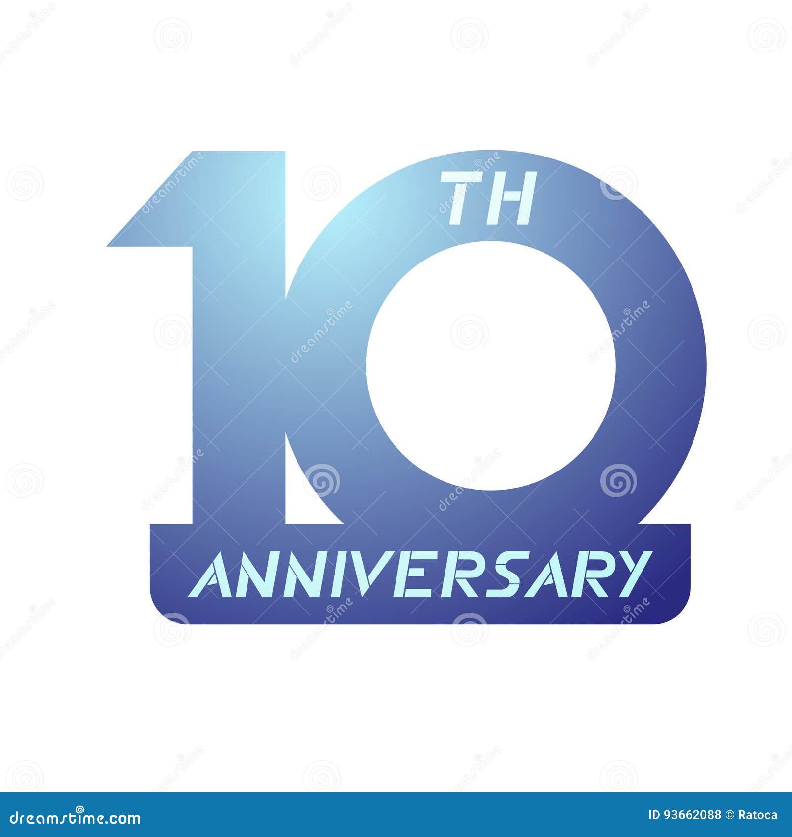 10mo Símbolo Del Aniversario Ilustración del Vector - Ilustración de ...